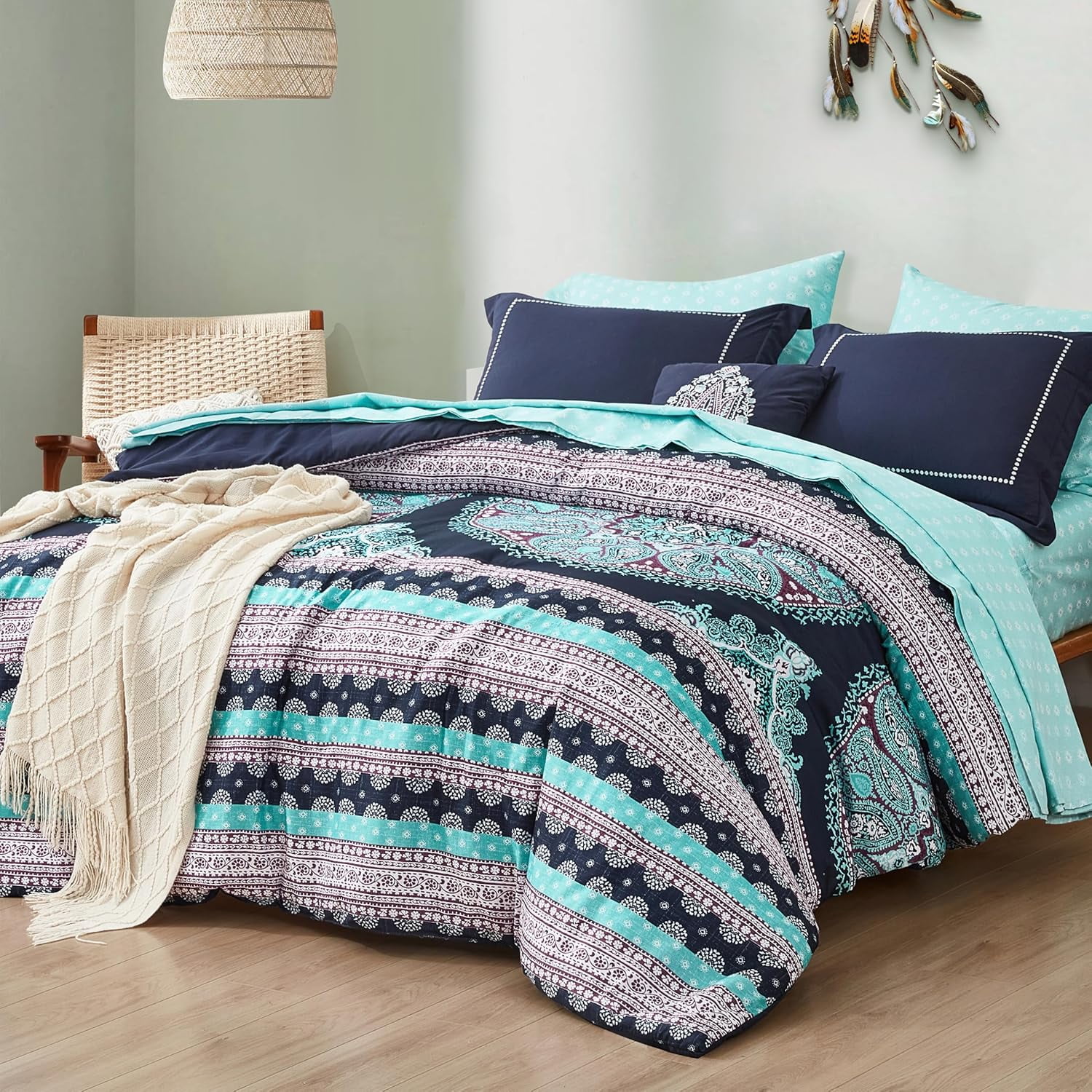 Degrees of Comfort Teen Twin Complete Comforter Sets for Girls, Boho ...