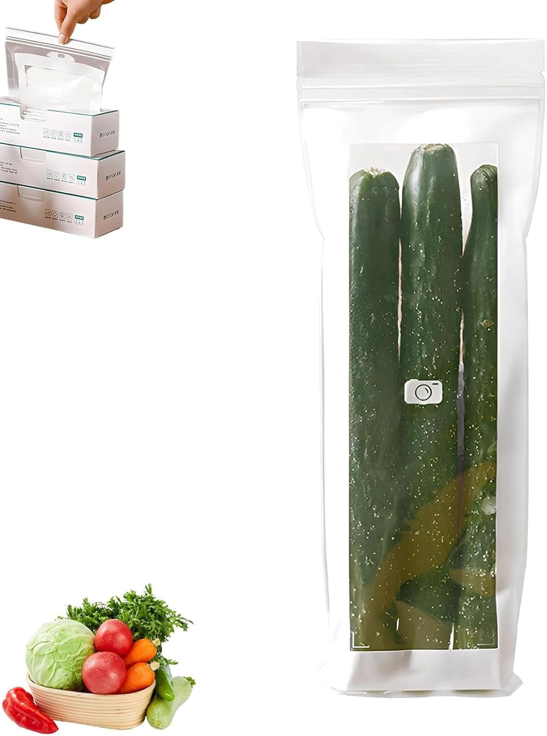 Dehorss Food Grade Fresh-Keeping Bags, Plastic Produce Bags, Food ...