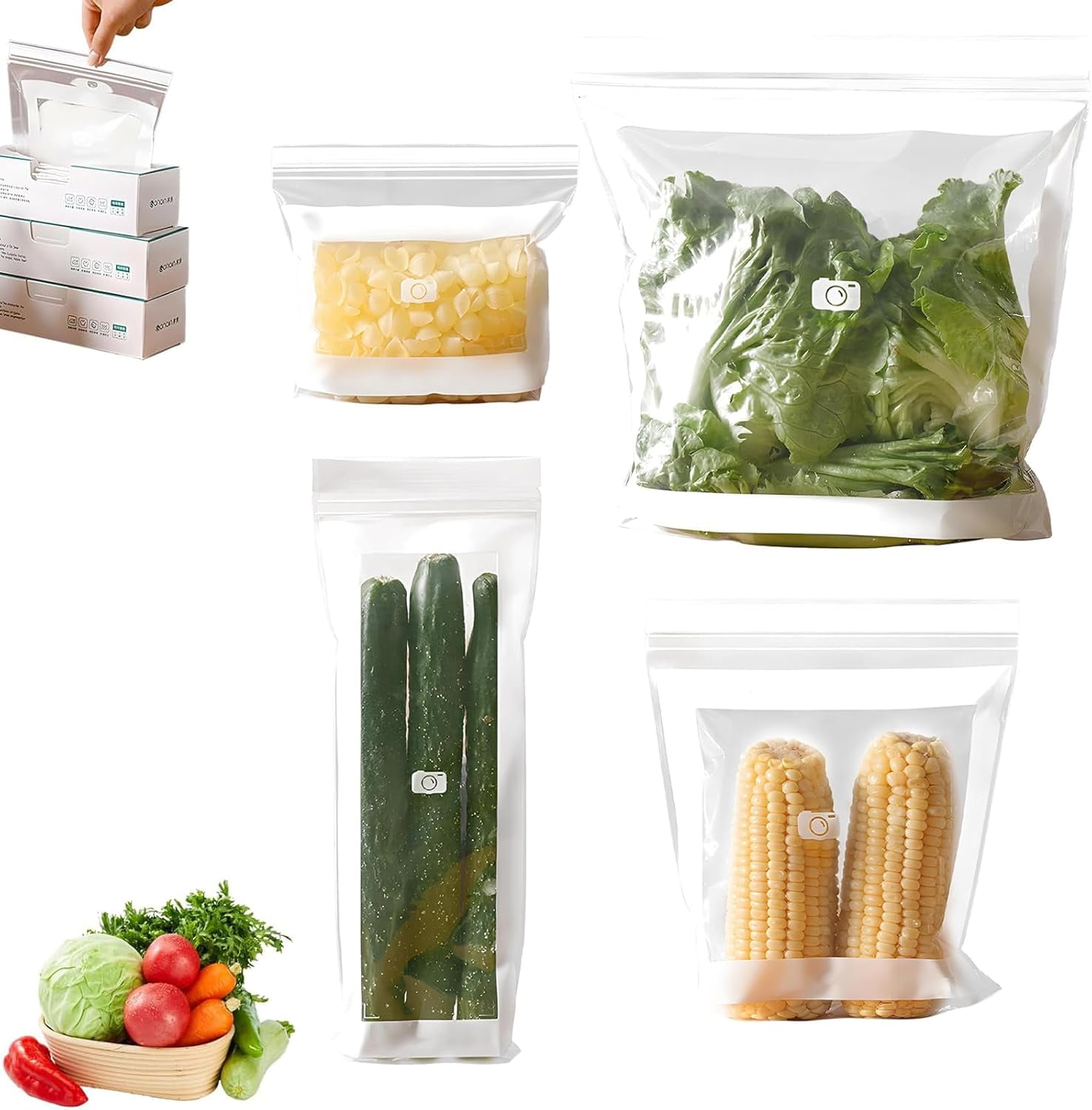 Dehorss Food Grade Fresh-Keeping Bags, Plastic Produce Bags, Food ...