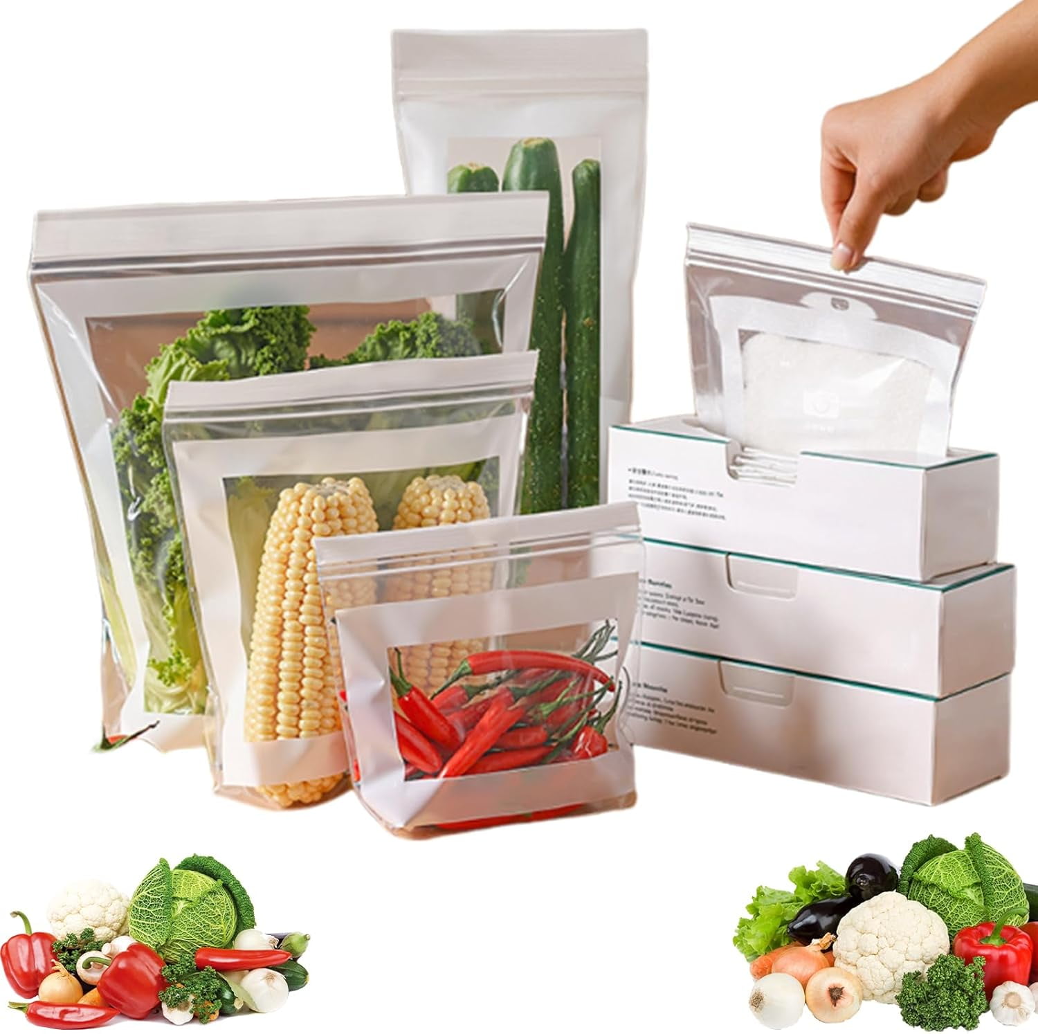 Dehorss Food Grade Fresh-Keeping Bags, ，Reusable Slider Freezer Bags ...