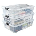 Dehouse Large 50 L Under Bed Storage Containers, Clear Plastic Bins ...