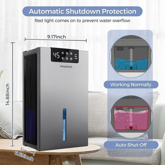 Dehumidifier(1000sq.ft), 98OZ Dehumidifiers for Home with Washable ...