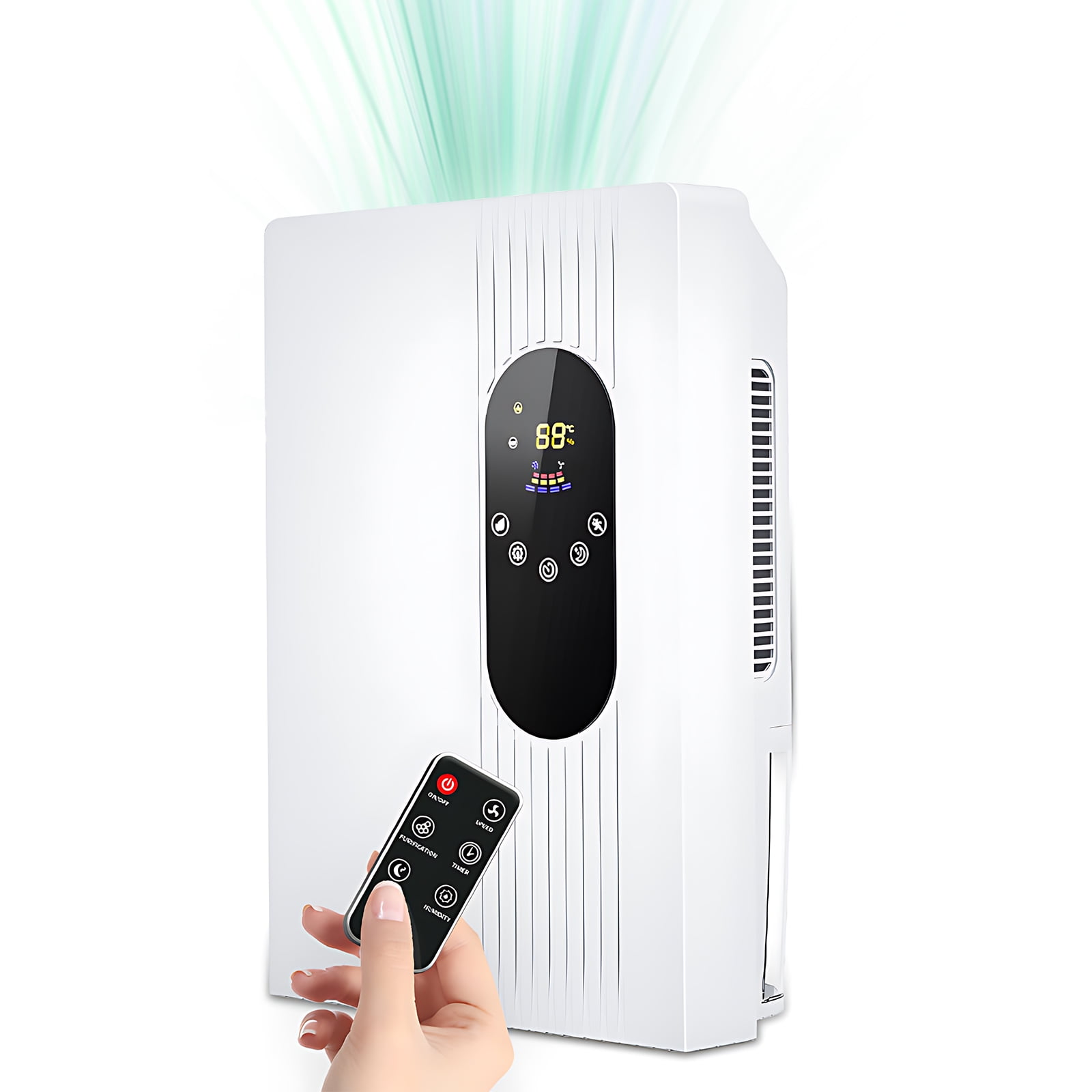 Dehumidifier,Auto Remote Lcd With Drain Lcd 77oz And Air On/off 24h 300 ...