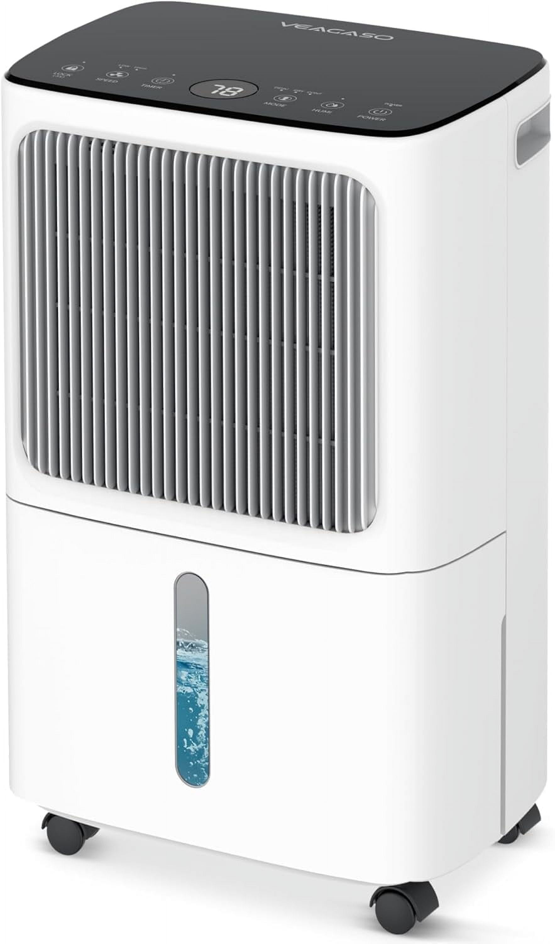 Dehumidifier for Basement with Drain Hose Max 34 Pints, VEAGASO 2500 Sq ...