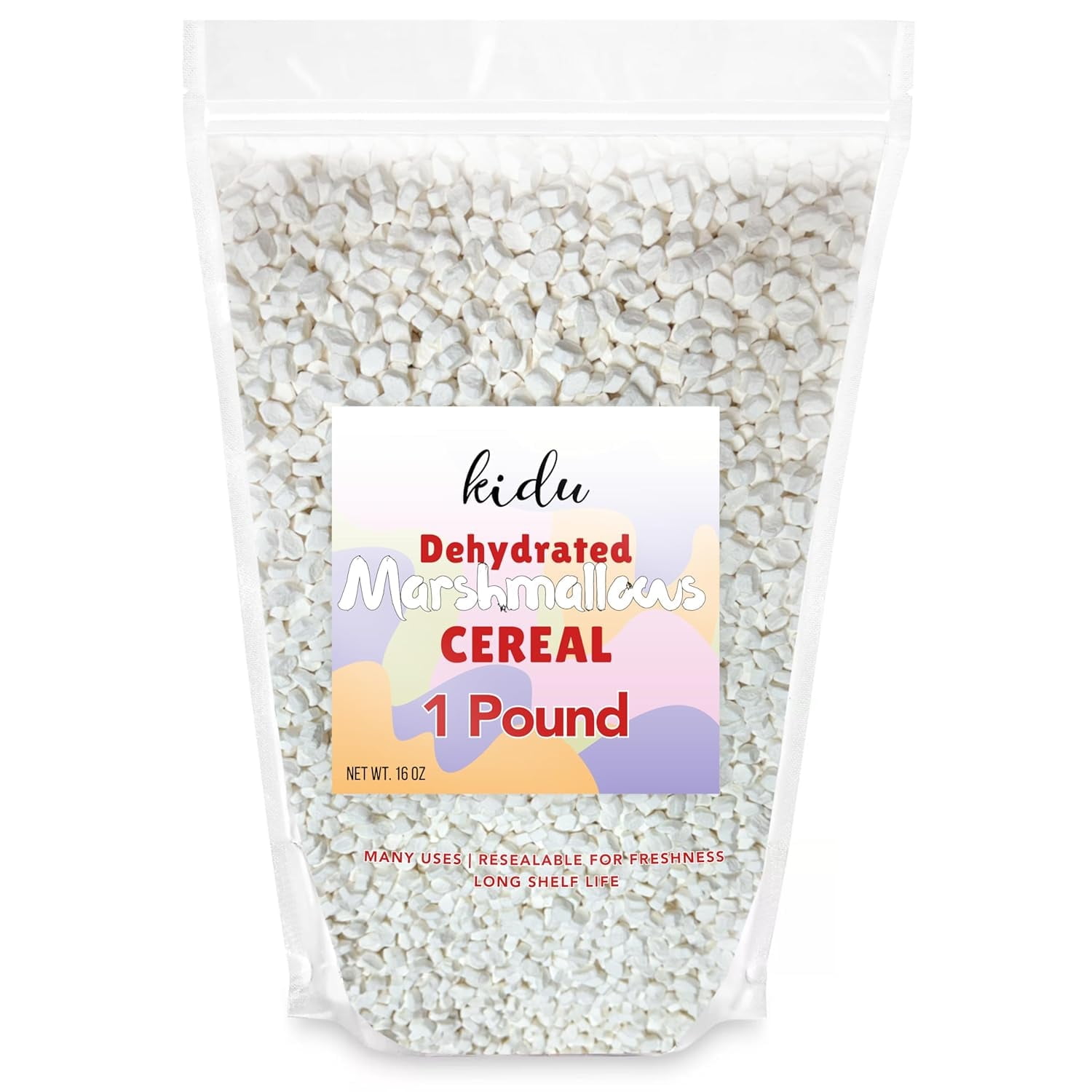 Dehydrated Marshmallow Bits 1 Pound Resealable Bulk Bag Cereal White Assorted Shapes, Perfect ...