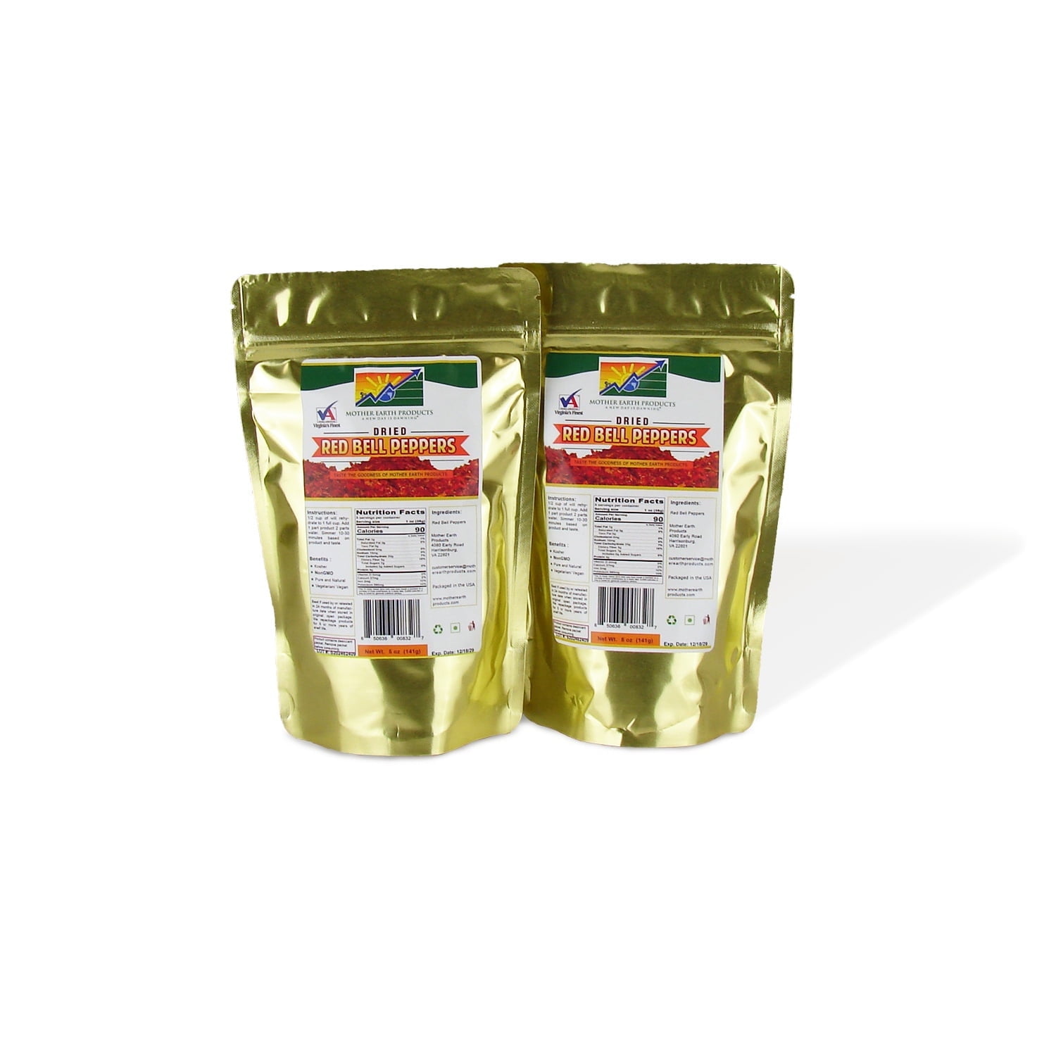 Dehydrated Red Bell Pepper 2-Cup Mylar Bag Twin-Pack - Walmart.com
