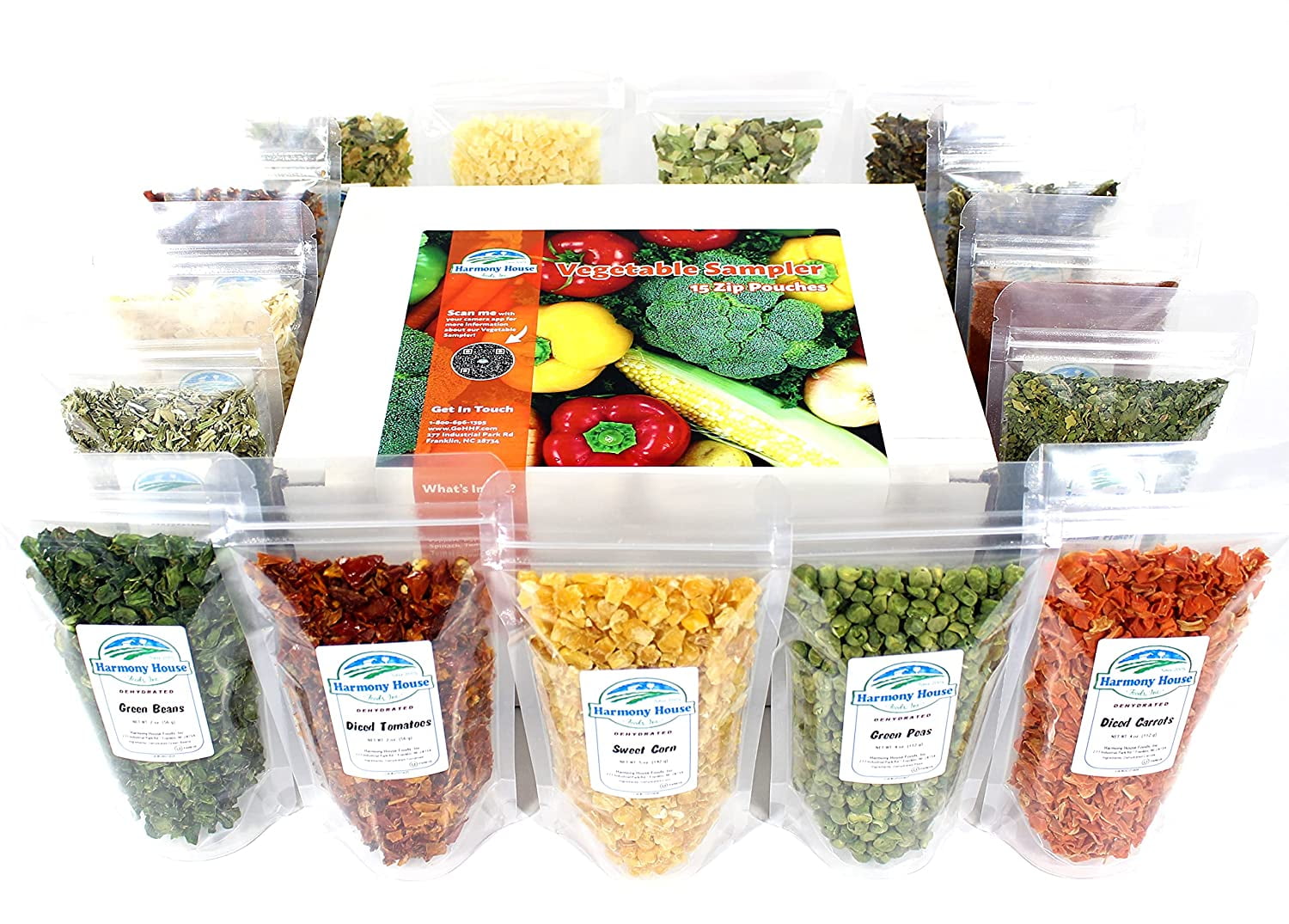 Dehydrated Vegetable Sampler – 15 Count Variety Pack, Resealable Zip ...