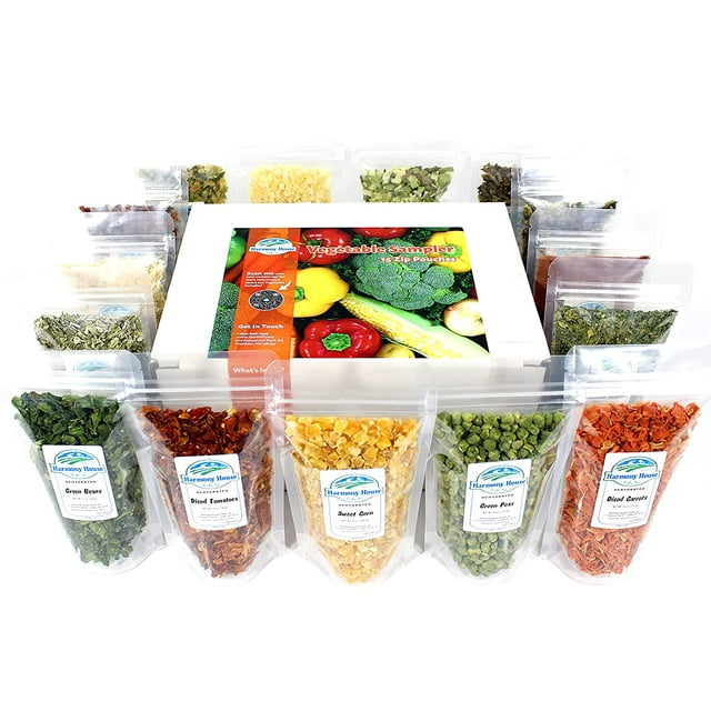 Dehydrated Vegetable Sampler – 15 Count Variety Pack, Resealable Zip ...