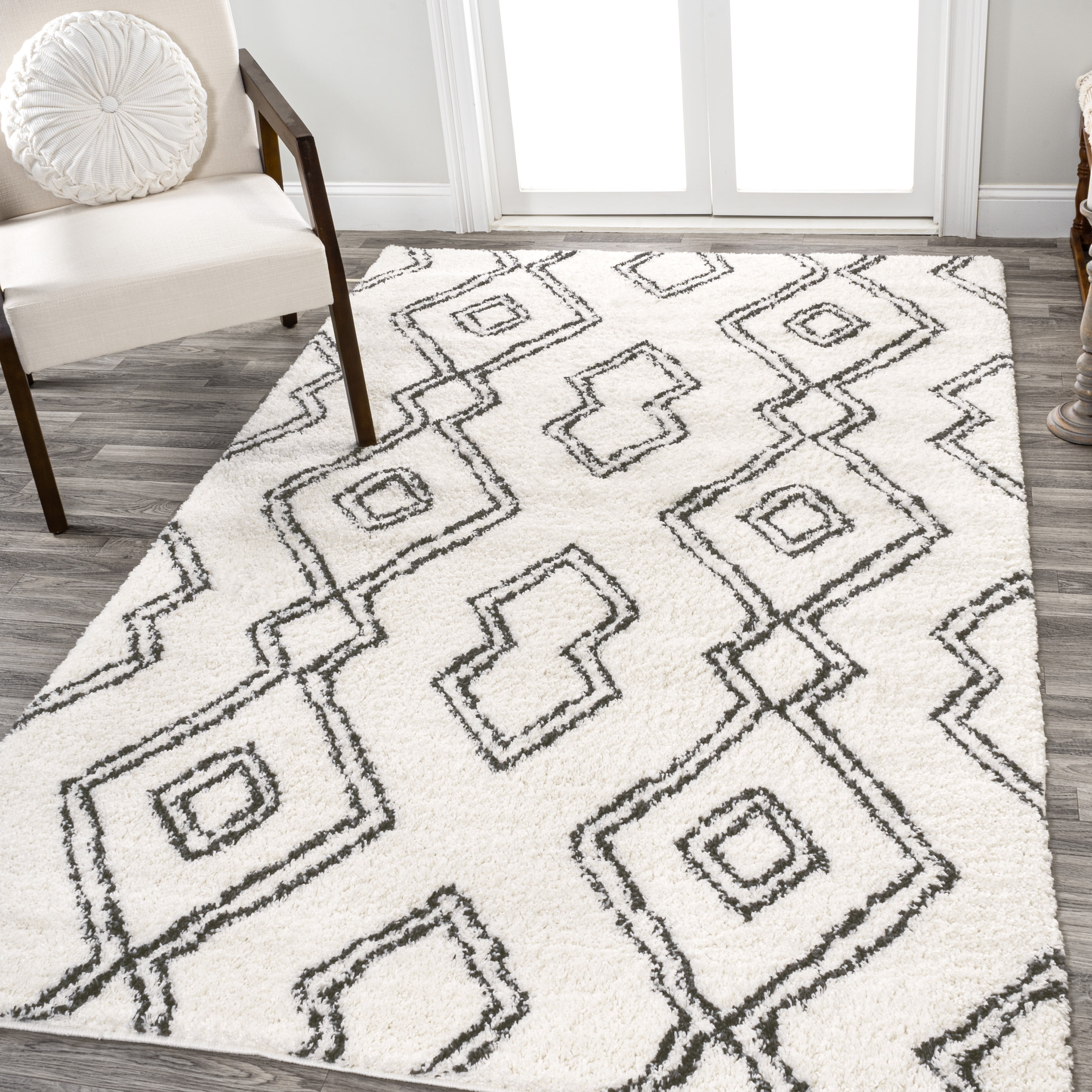 Moroccan Tile Rug Gray