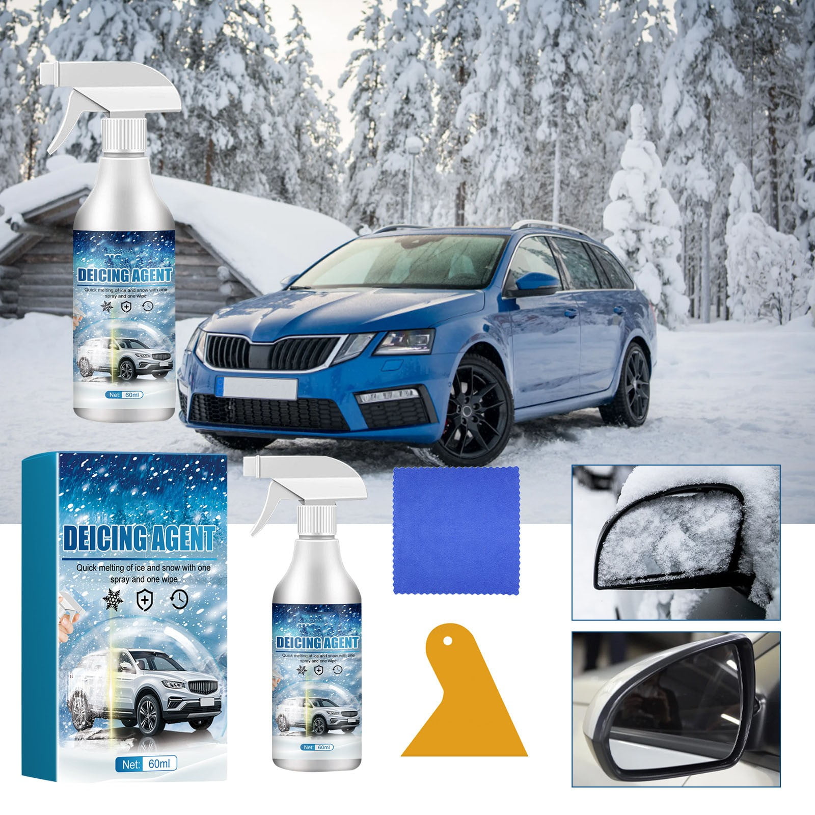 Deicer Spray for Car Windshield, Rahong Deicing Agent, De-Icer for Car ...