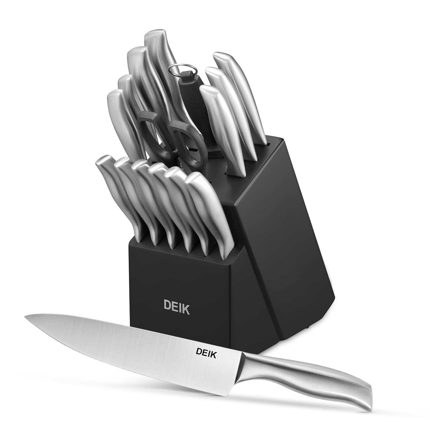 Deik Knife Set with Block, 16 Pieces Kitchen Knife Set with with Boning ...