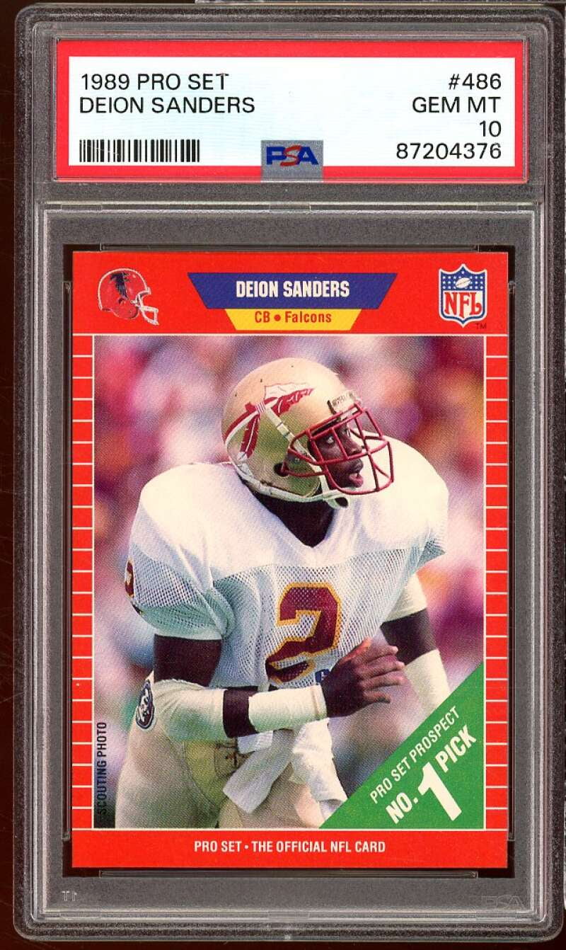 Deion Sanders Rookie Card 1989 Pro Set #486 PSA 10 - Walmart.com