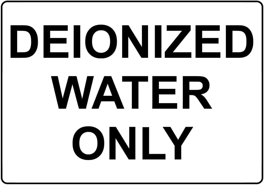 Deionized Water Only Sign Water Pipeline Signs Style Caution Metal Tin ...
