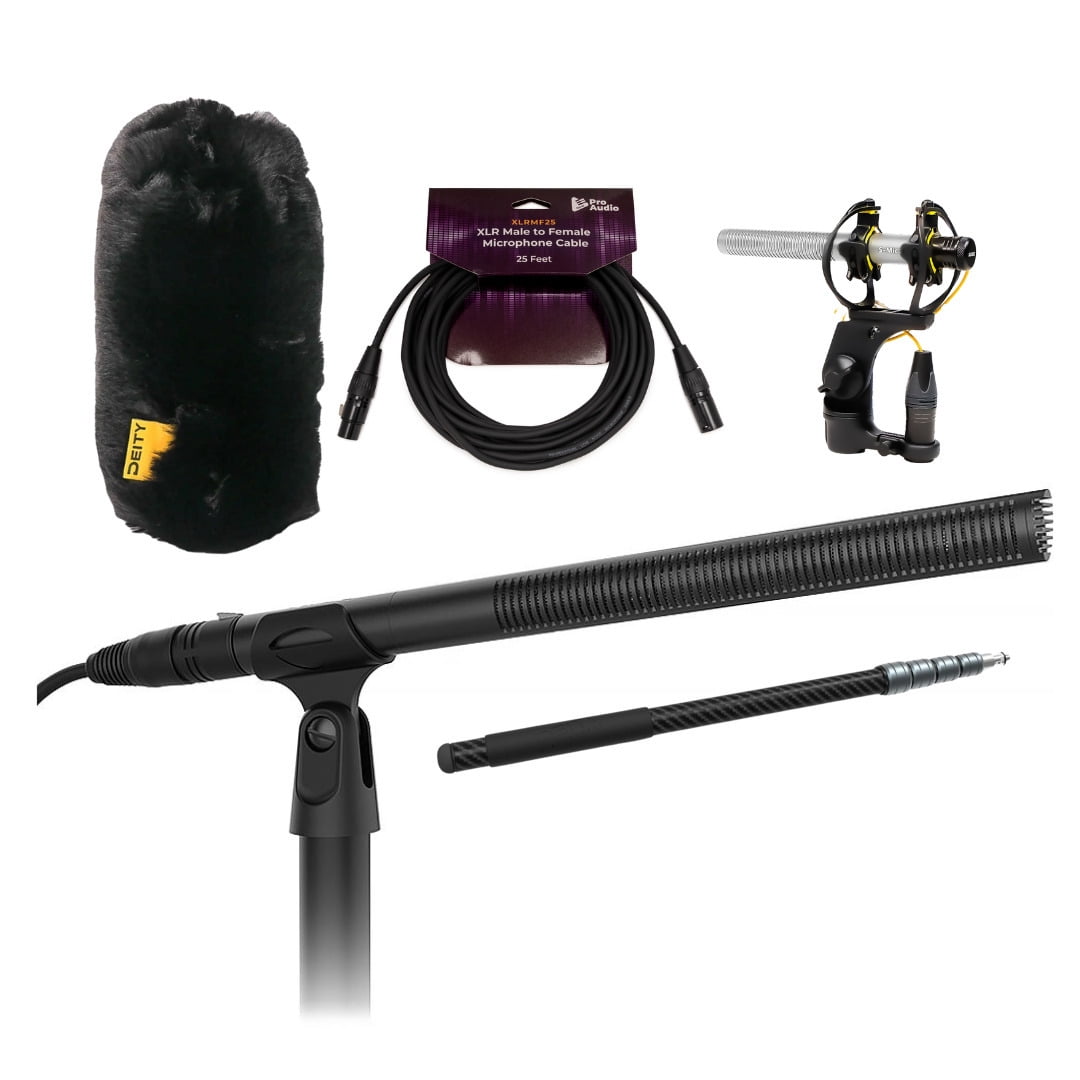 Deity S Mic 3 Black Shotgun Microphone Bundle with Carbon Fiber Boom ...