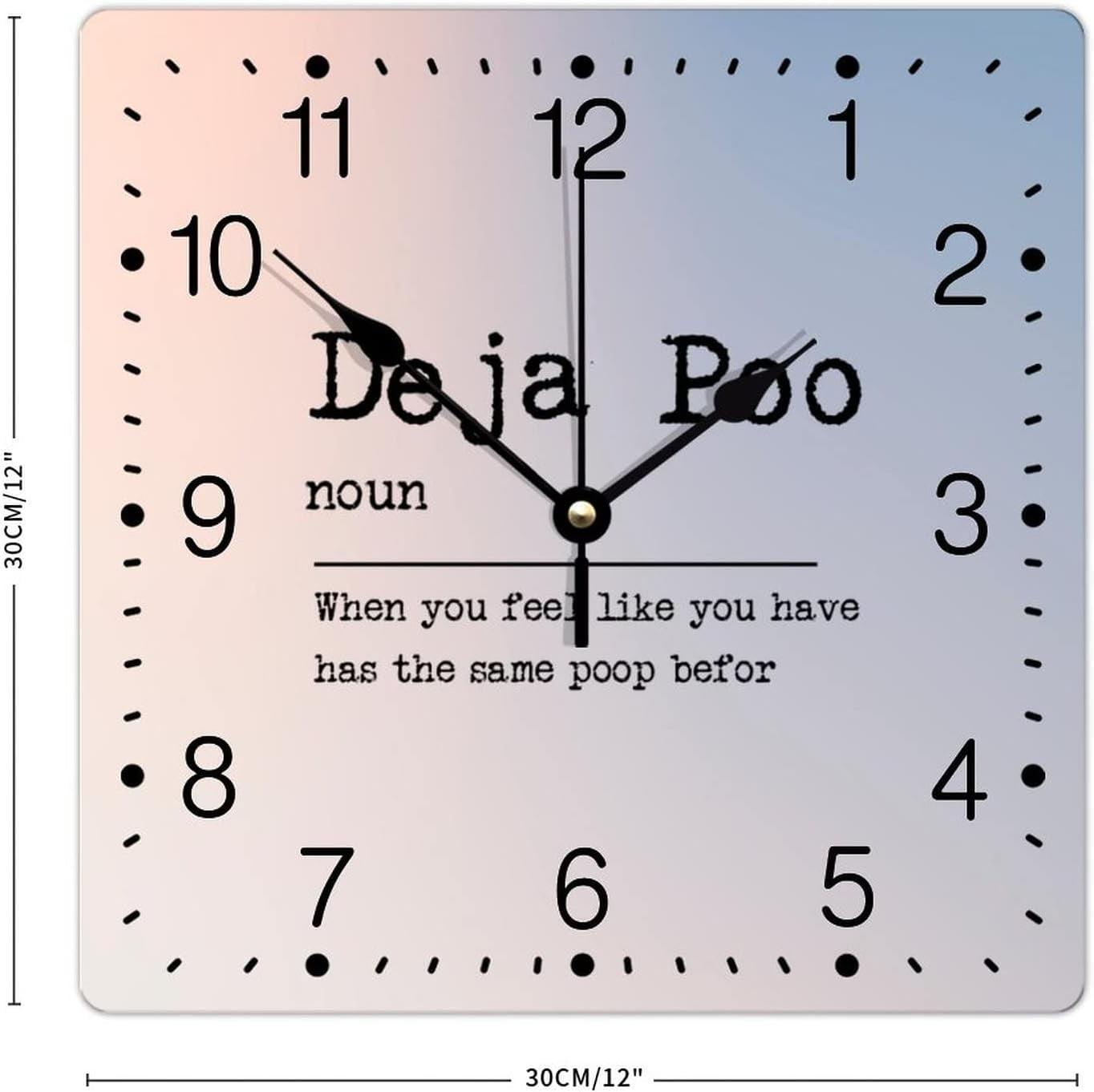 Deja Poo Definition Pvc Wall Clock Spiritual Quotes Square Numeral ...