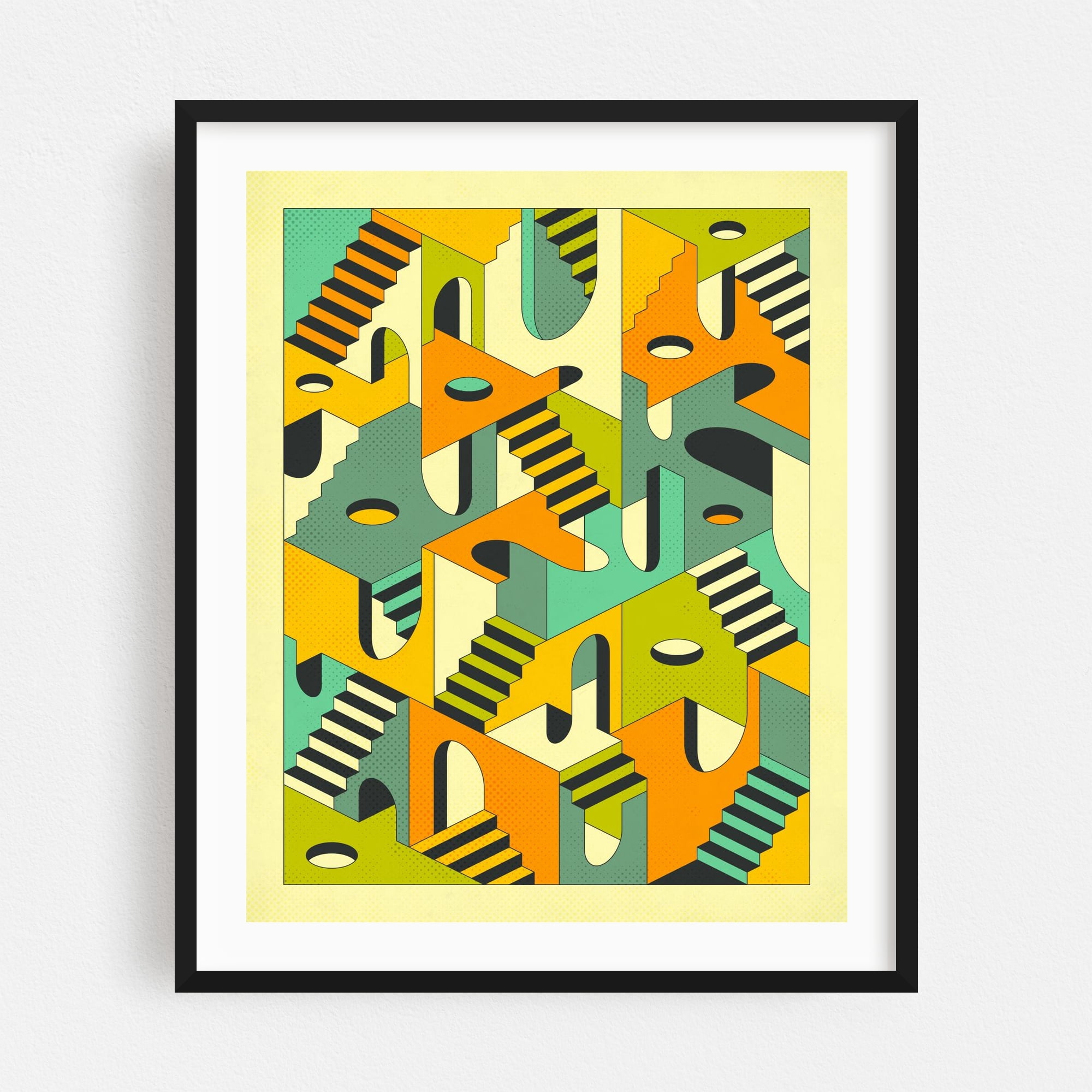 Deja vu - Illustration Geometric Modern Art Abstract Surrealism Mid ...