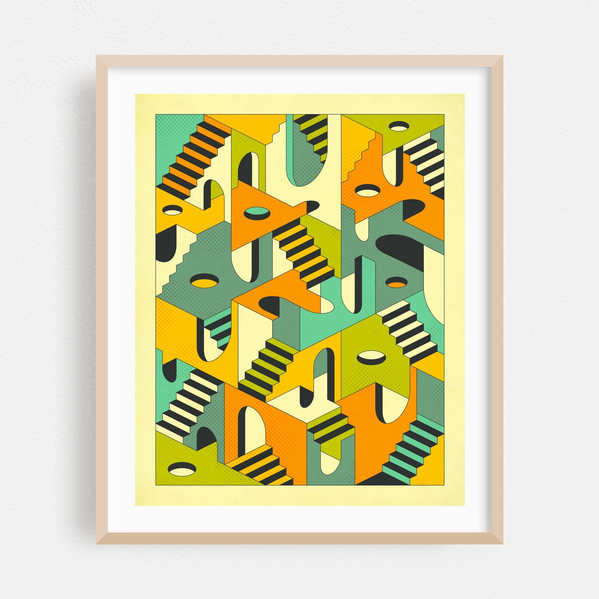 Deja vu - Illustration Geometric Modern Art Abstract Surrealism Mid ...
