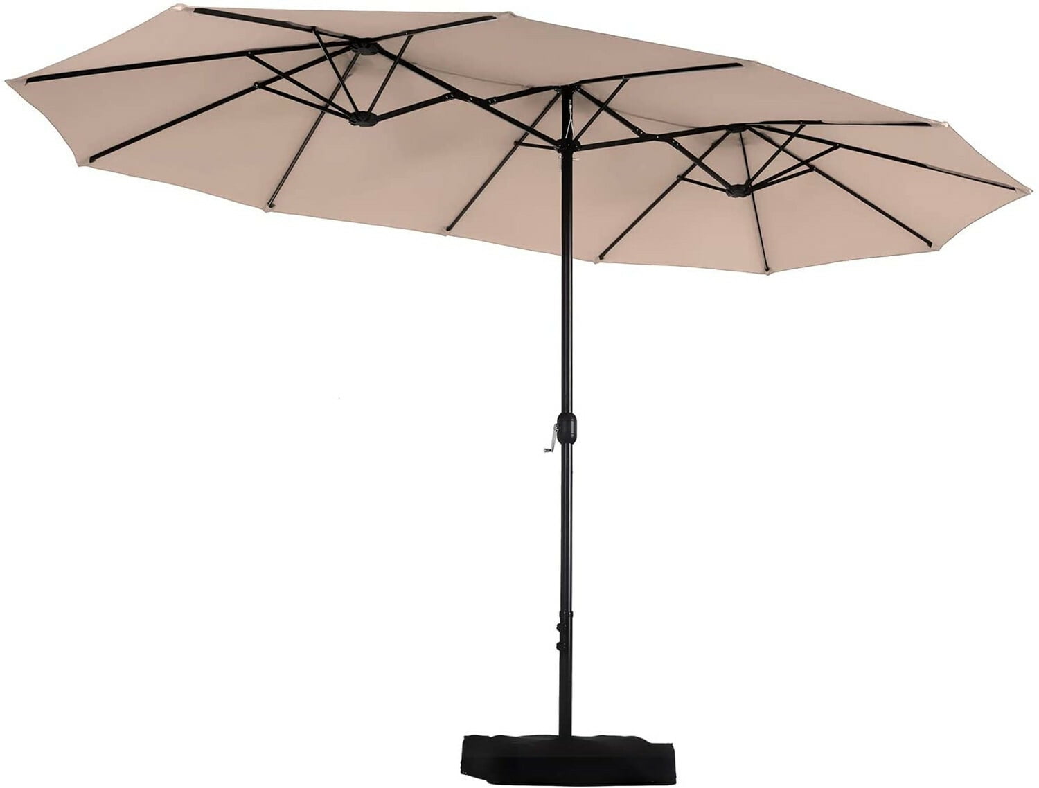 Dejiavue 15 ft Rectangle Patio Umbrella with Base Included, Double ...