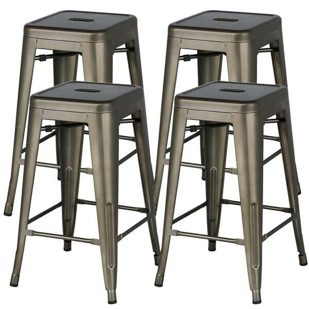 Dejiavue 24'' Metal Bar Stools Counter Height Barstools Set of 4 High ...