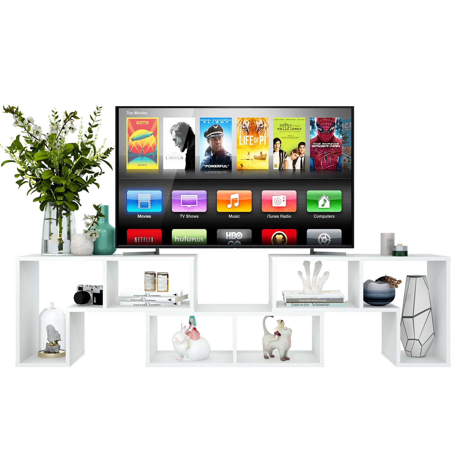 Dejiavue 3 Pieces Console TV Stand, Free-Combination Entertainment ...