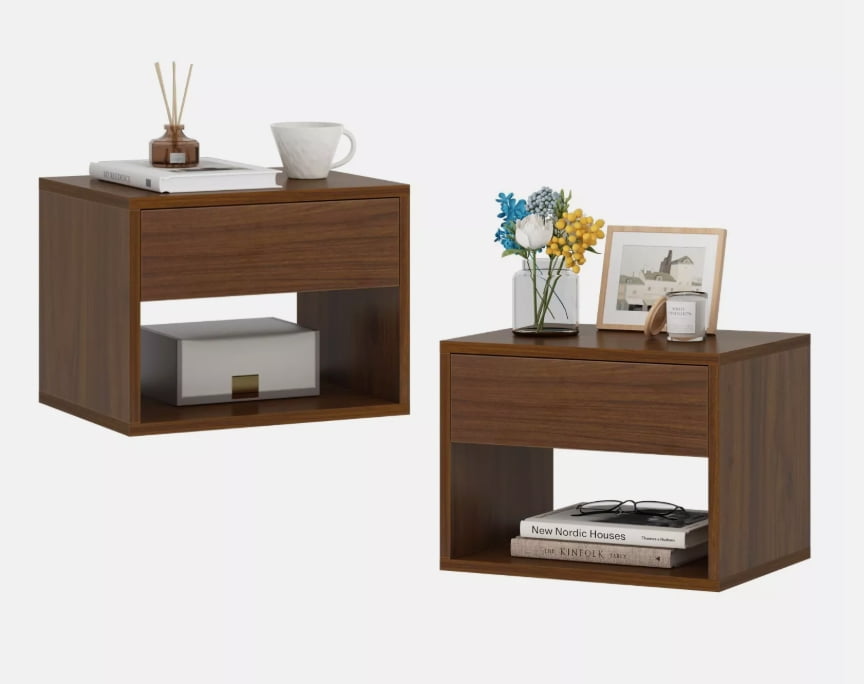 Dejiavue Floating Nightstand, Modern Wall Mounted Bedside Table with ...