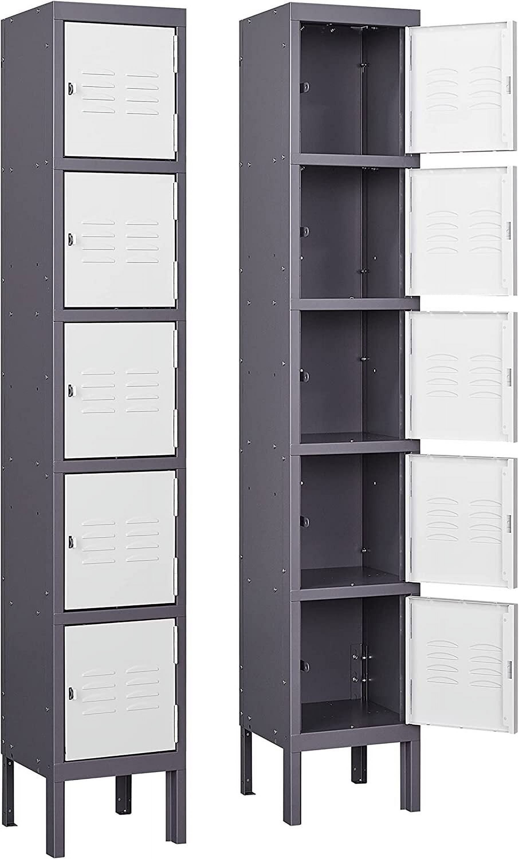 Dejiavue Metal Lockers, 5 Doors -66" Tall Steel Storage Cabinets ...