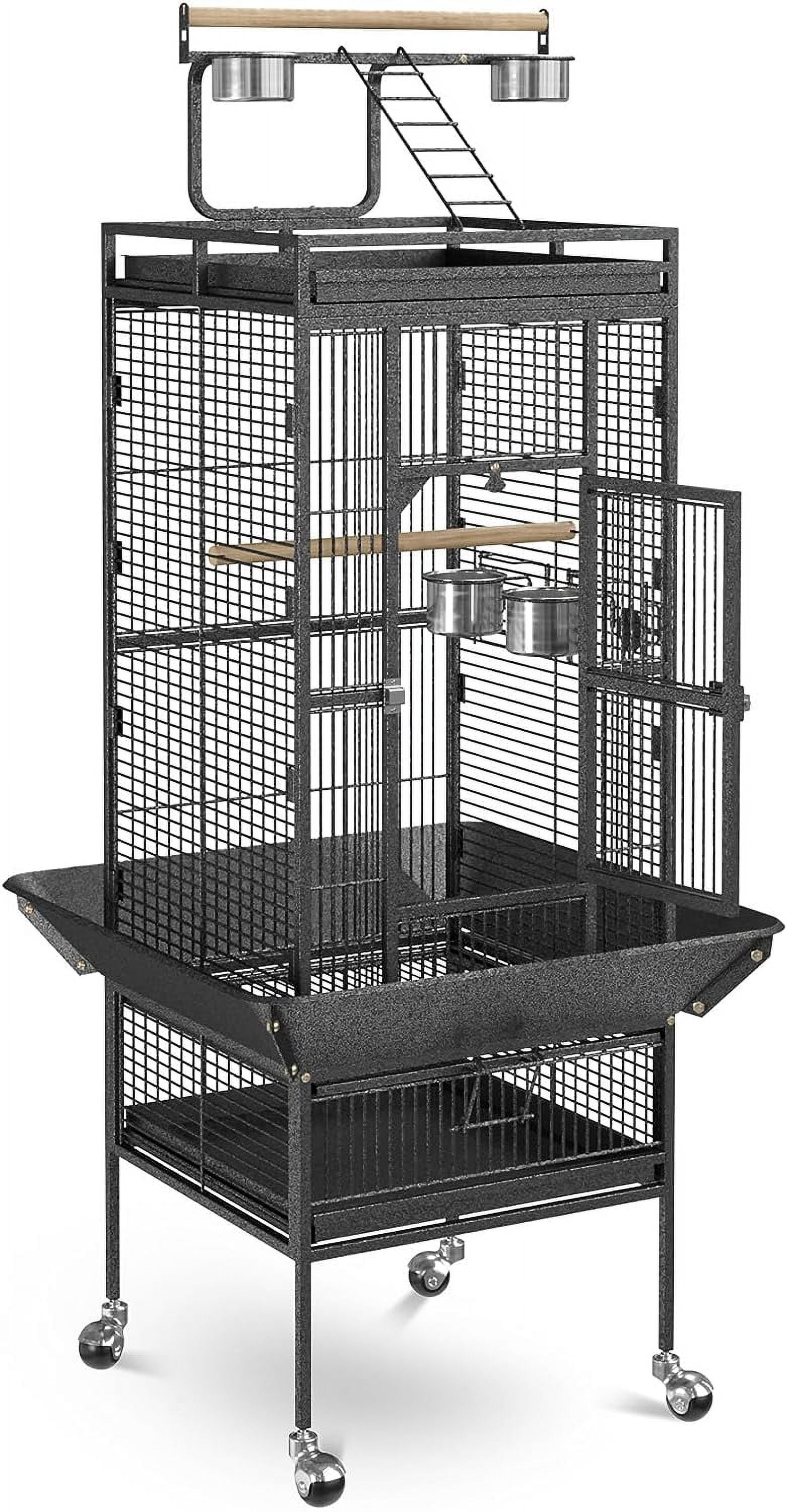 Dejiavue PRO 61-inch 2in1 Large Bird Cage with Rolling Stand Playtop ...