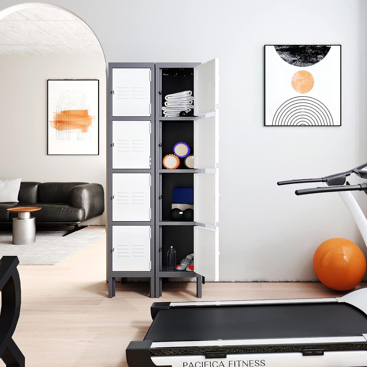 Dejiavue School Locker 5 Tier Shelves, Metal Lockers for Employees with ...