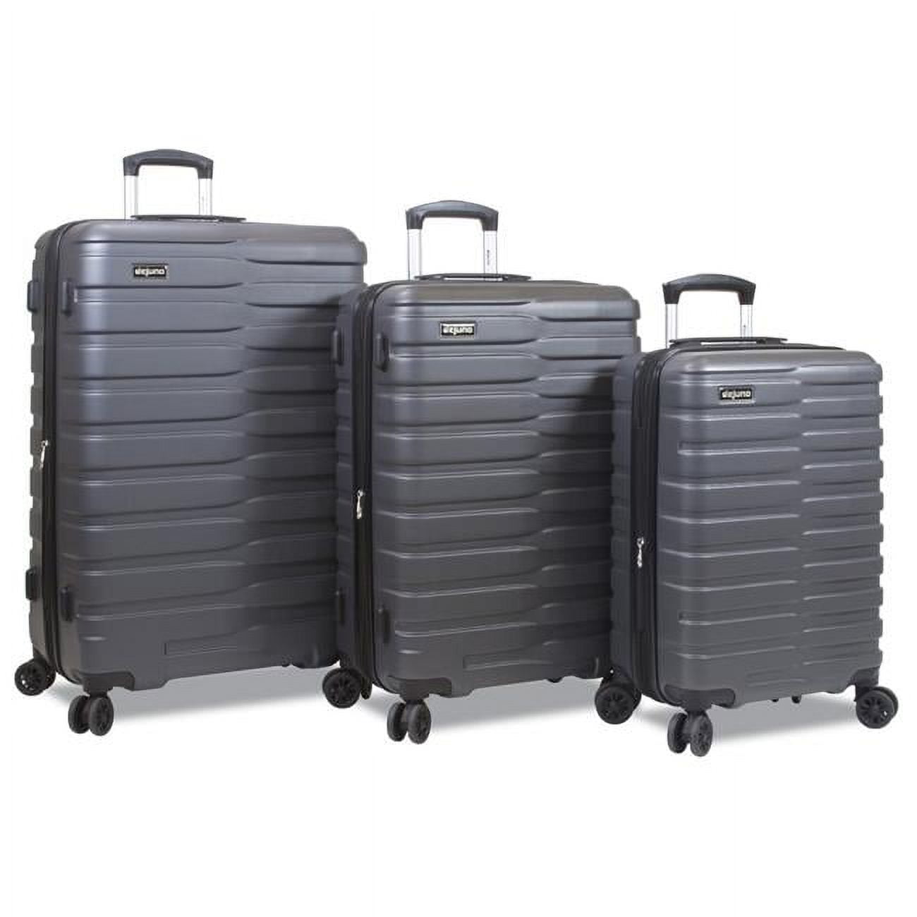 Dejuno Cortex Lightweight Hardside Spinner Luggage Set - Grey, 3 Piece ...