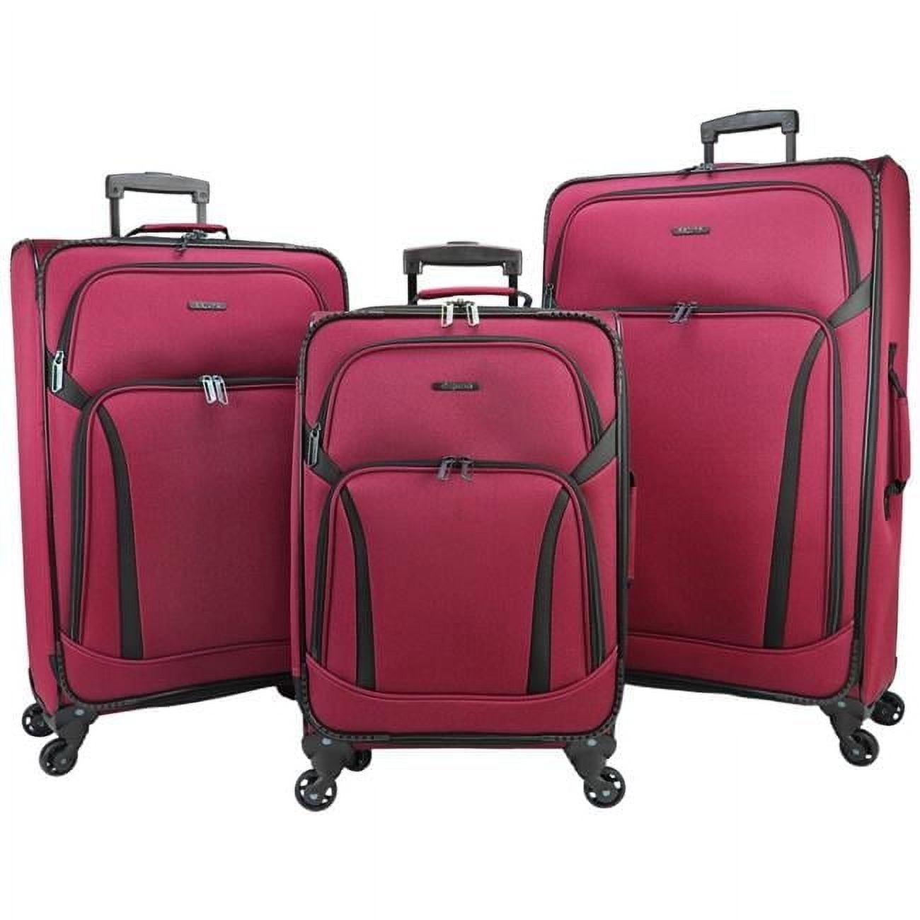 Dejuno Oslo 3-Piece Lightweight Expandable Spinner Luggage Set - Burgundy - Walmart.com