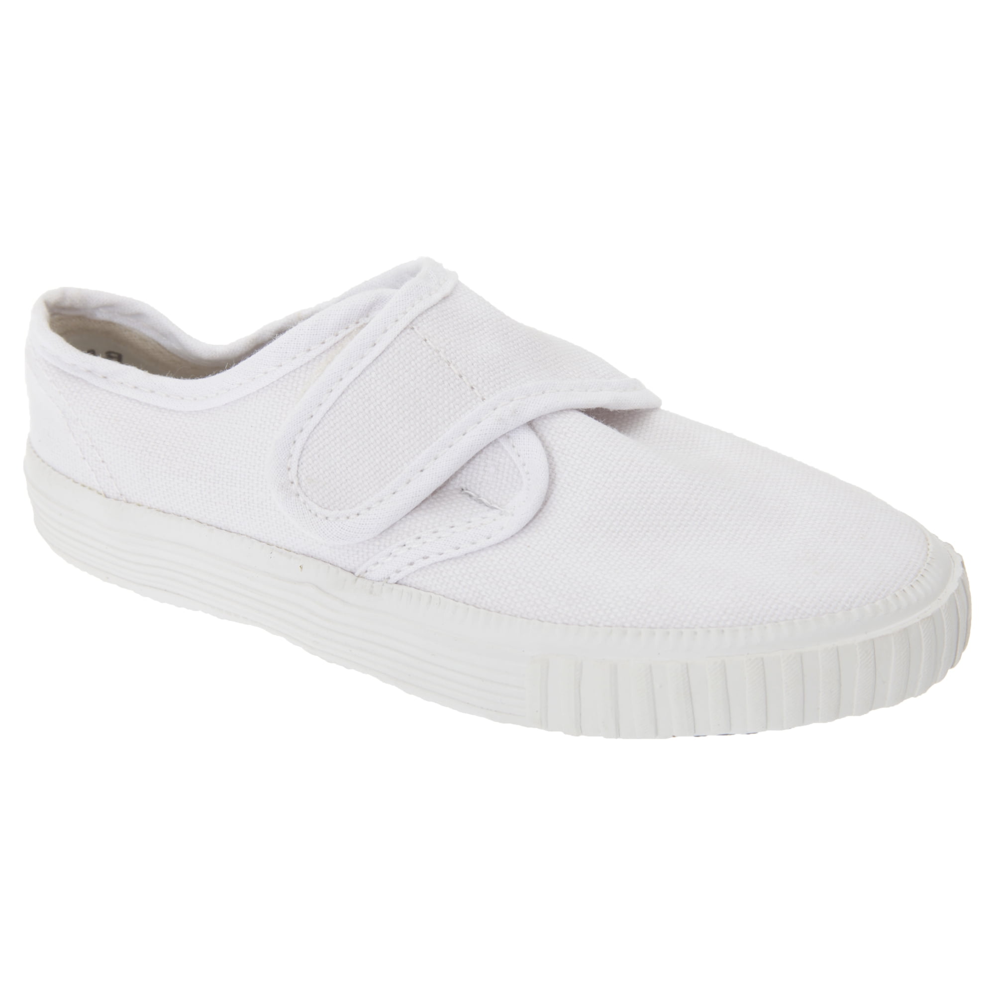Dek Kids Junior Touch Fastening White Canvas Plimsolls - Walmart.com
