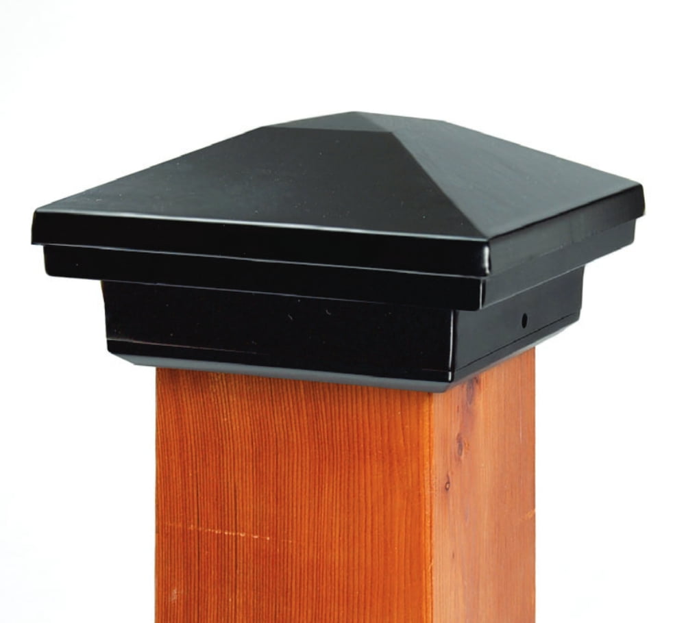 DekPro Aluminum 4x4 Post Cap - Textured Black 3-5/8" Actual Opening (8 ...