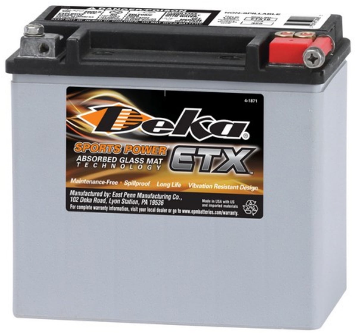 Deka ETX16 AGM Power Sport Battery - Walmart.com