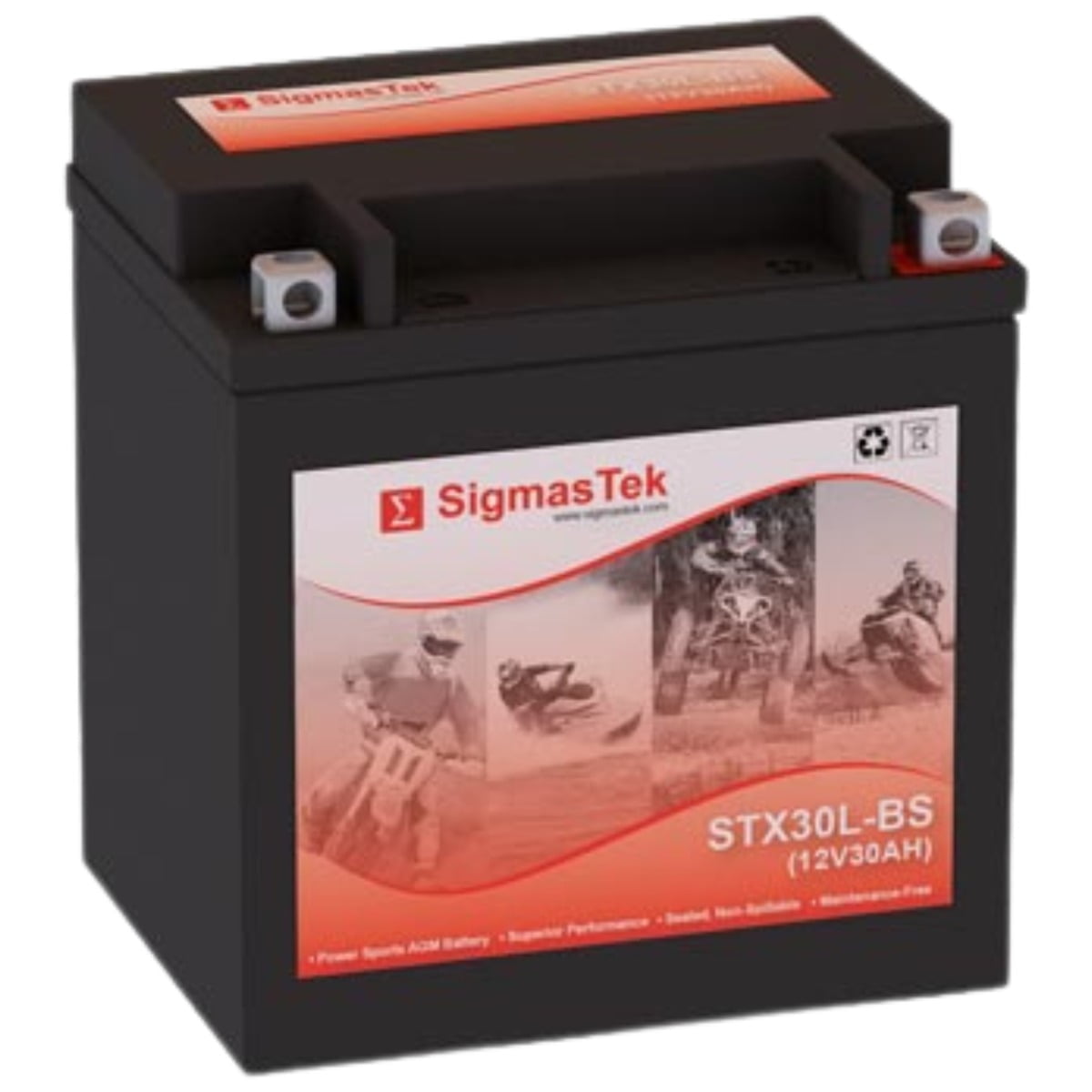 Deka ETX30L Battery Replacement STX20L-BS 12V 30AH 380 CCA Spillproof ...