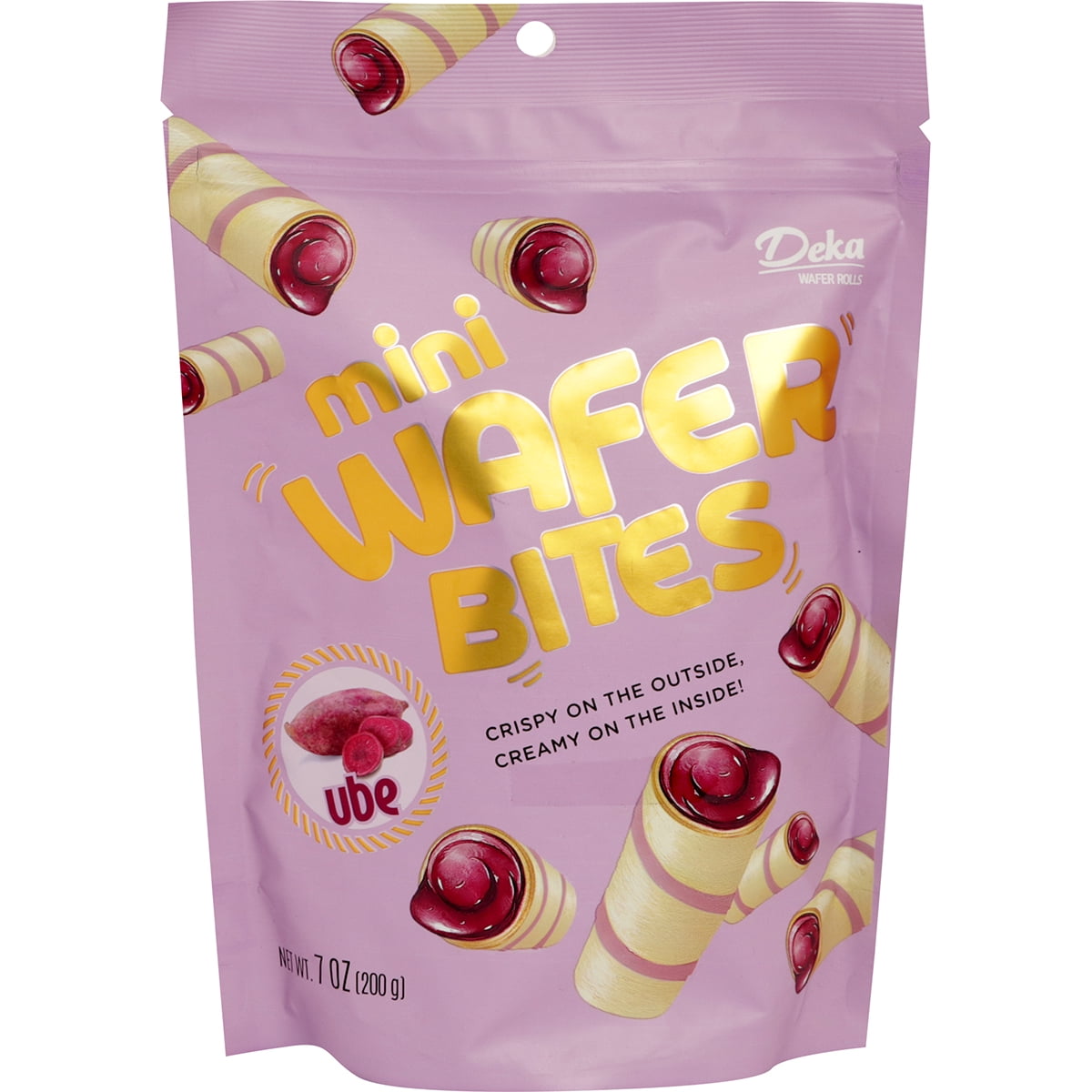 Deka Ube Mini Wafer Bites Creme Filled Rolled Wafers 6.35 oz (pack of 1 ...
