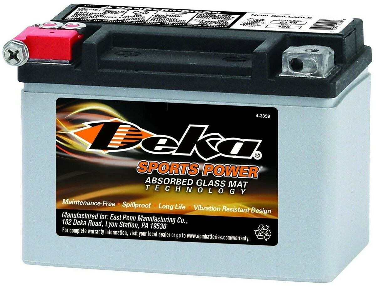 Deka Sports Power ETX-9 AGM Battery - MADE IN USA - Walmart.com