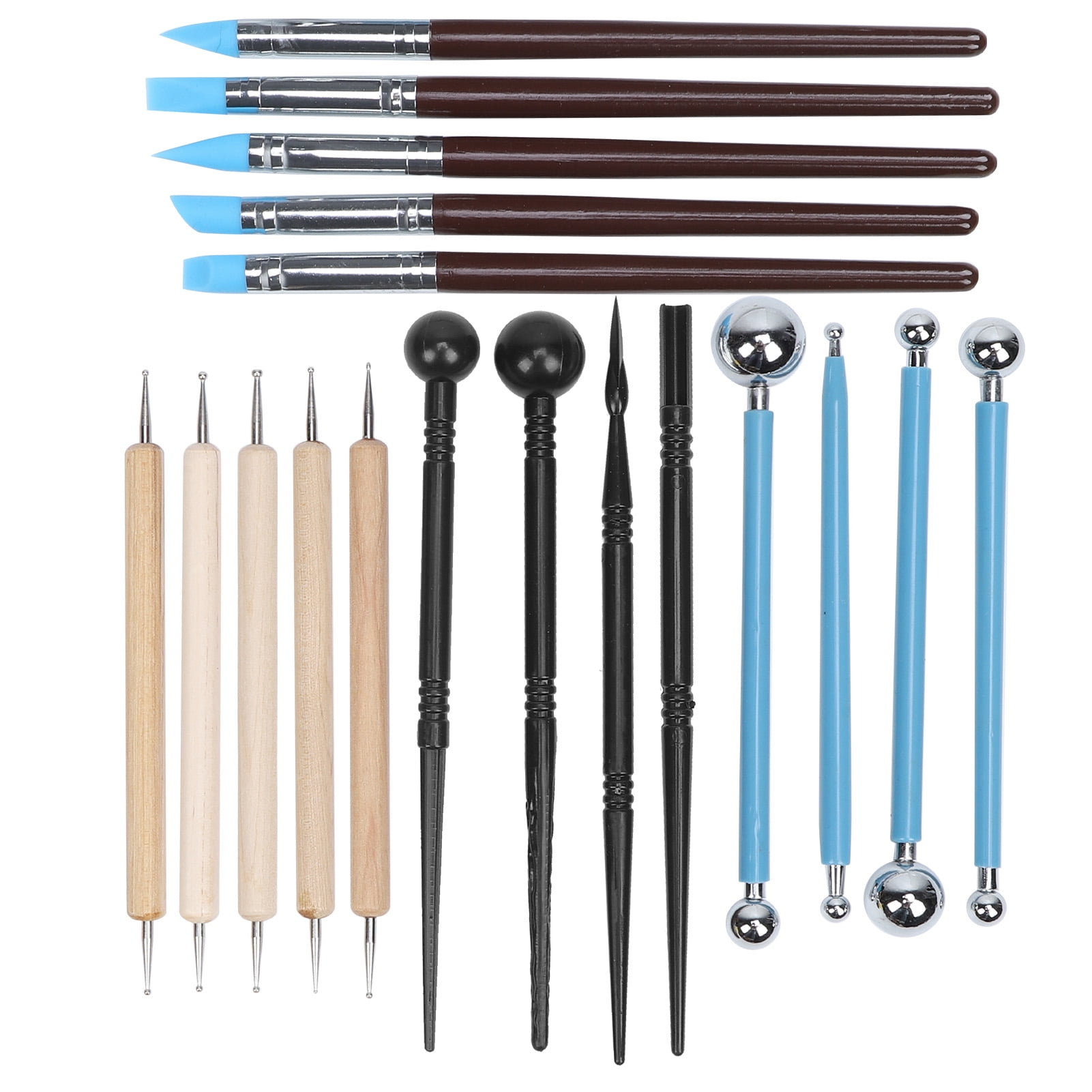 Dekaim 18Pcs Clay Craft Kit Creasing Stick Wooden Point Drill Pen ...