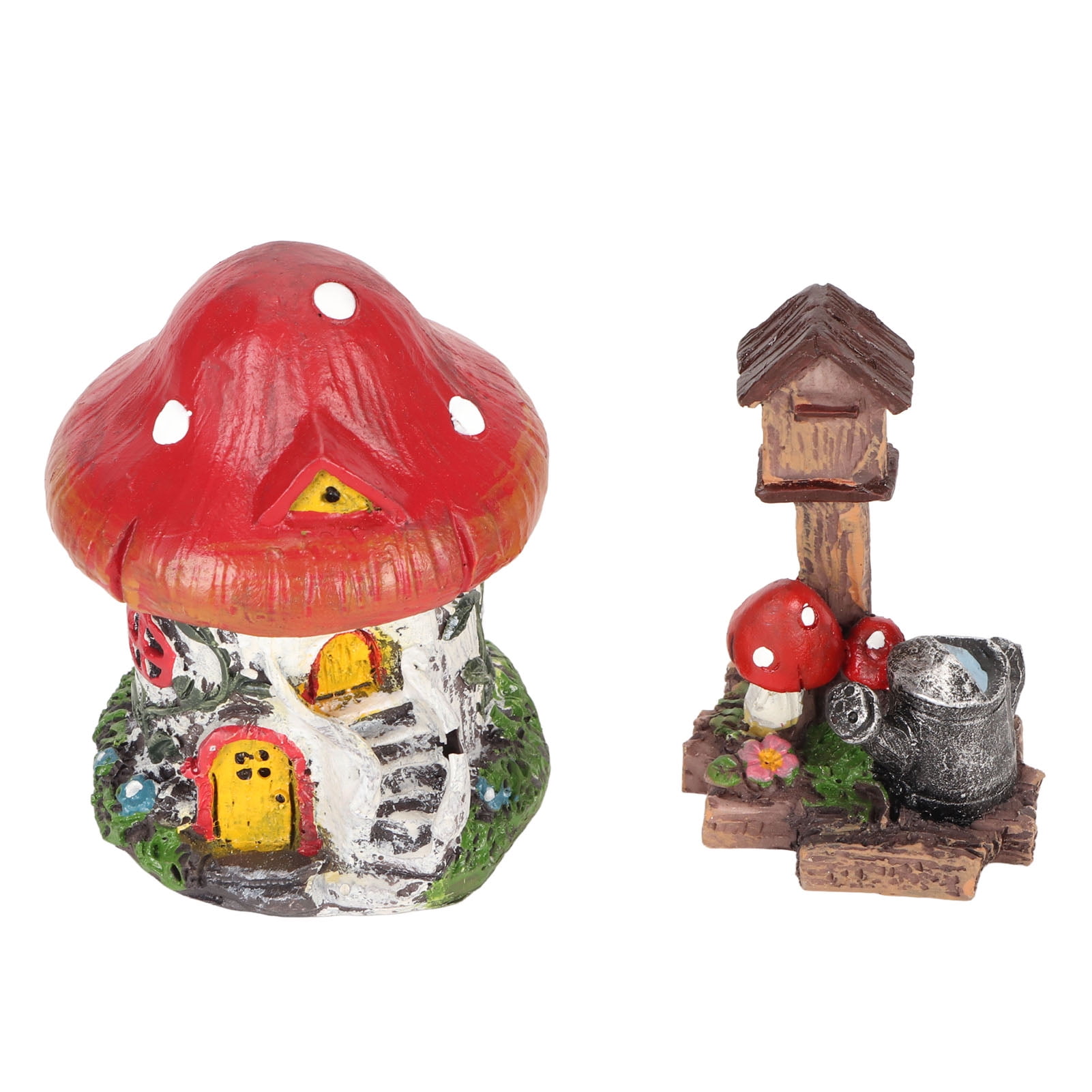 Dekaim 2pcs Mushroom Fairy Garden House Waterproof Vivid Colorfast ...