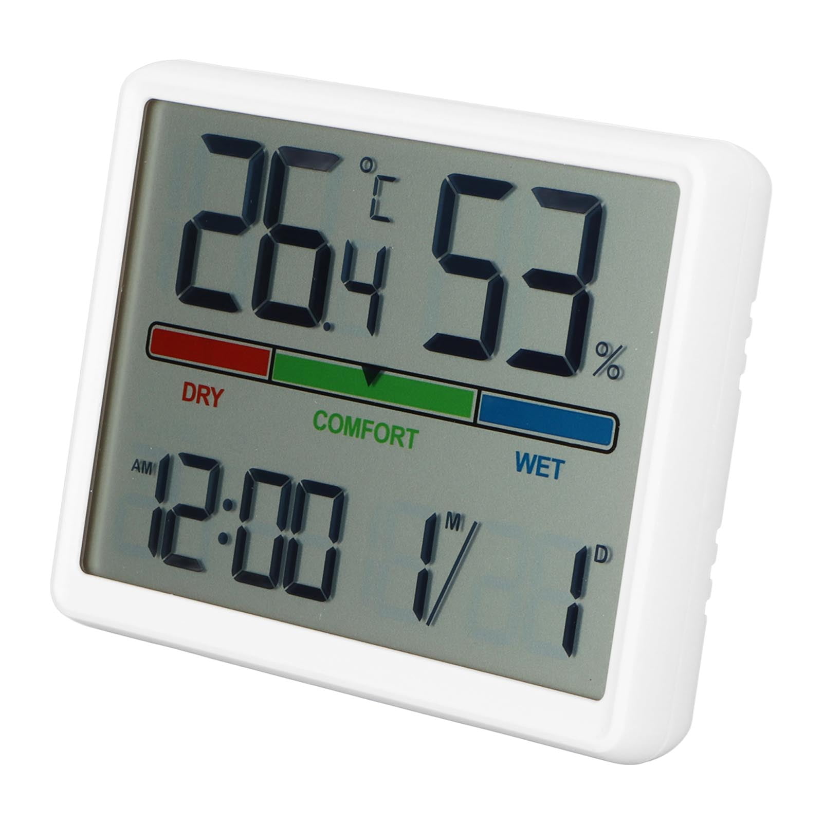 Dekaim LED Desk Clock with with Temperature and Humidity Display 240mAh ...