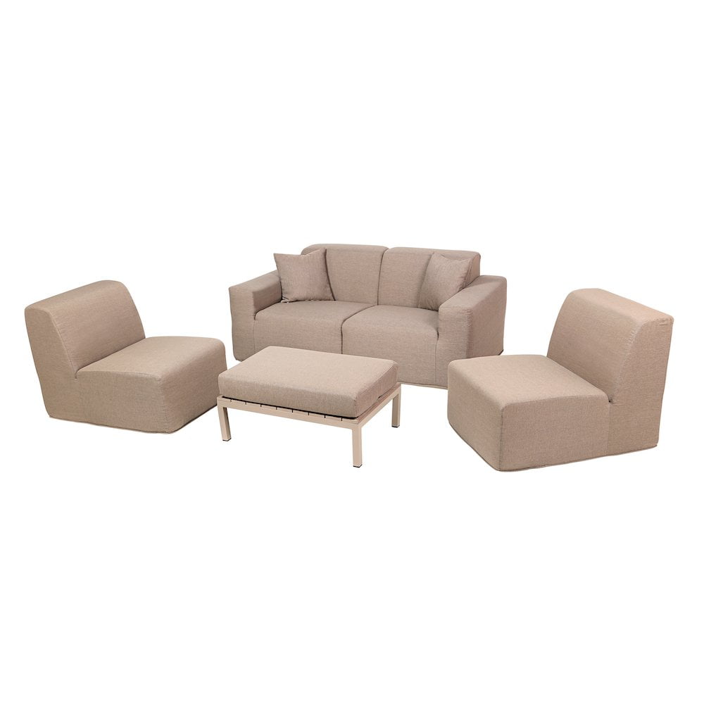 Deko Living 4 Place Seating Brown Outdoor Compressed Foam Sectional ...