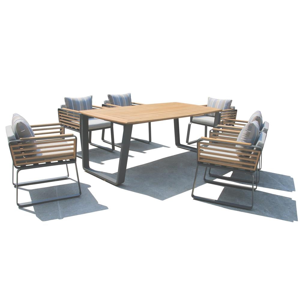 Deko Living Teak & Aluminum Patio Furniture - Palazzolo Outdoor Dining ...