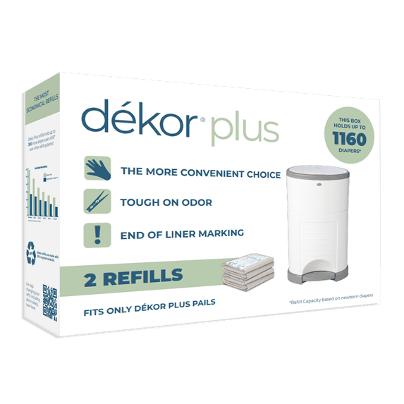 Dekor Plus Diaper Pail Refills, 2 ct, Odor Control with Fresh Powder ...