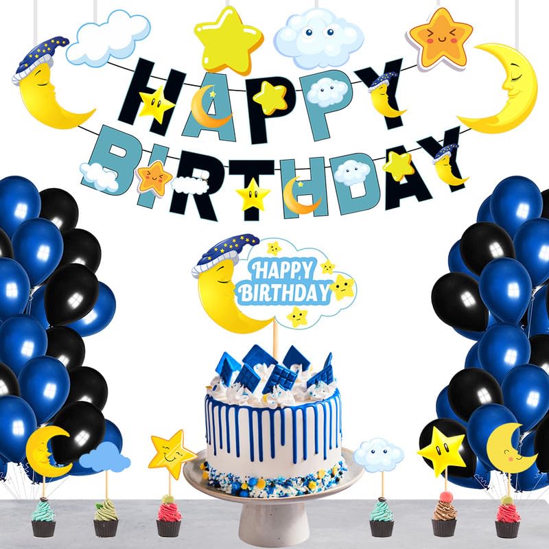 Dekor Spree Starmoon Theme Birthday Decoration Items Banner Mini Kit ...