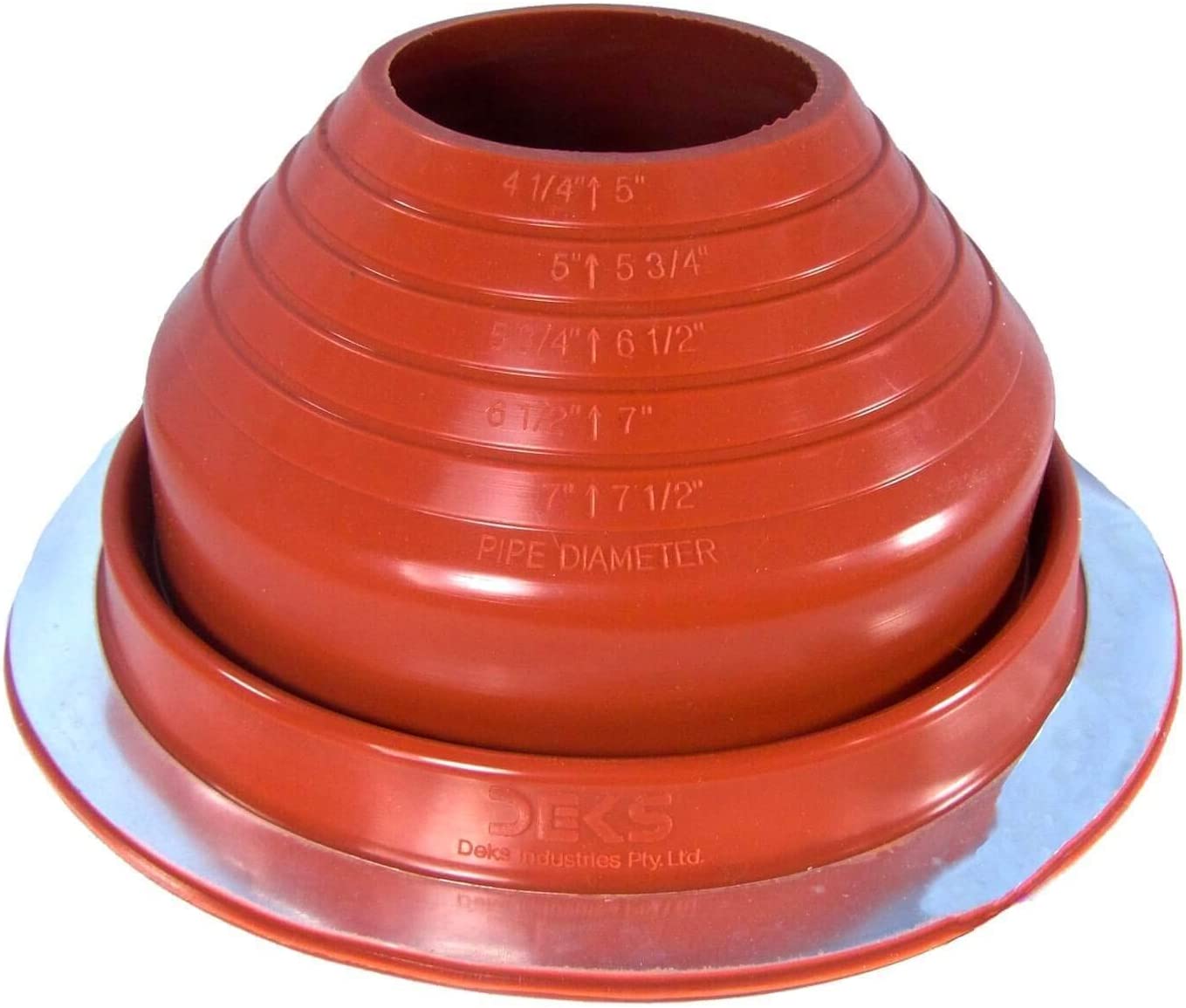 Dektite #5 Red Silicone Metal Roof Pipe Flashing, High Temp, Round Base ...
