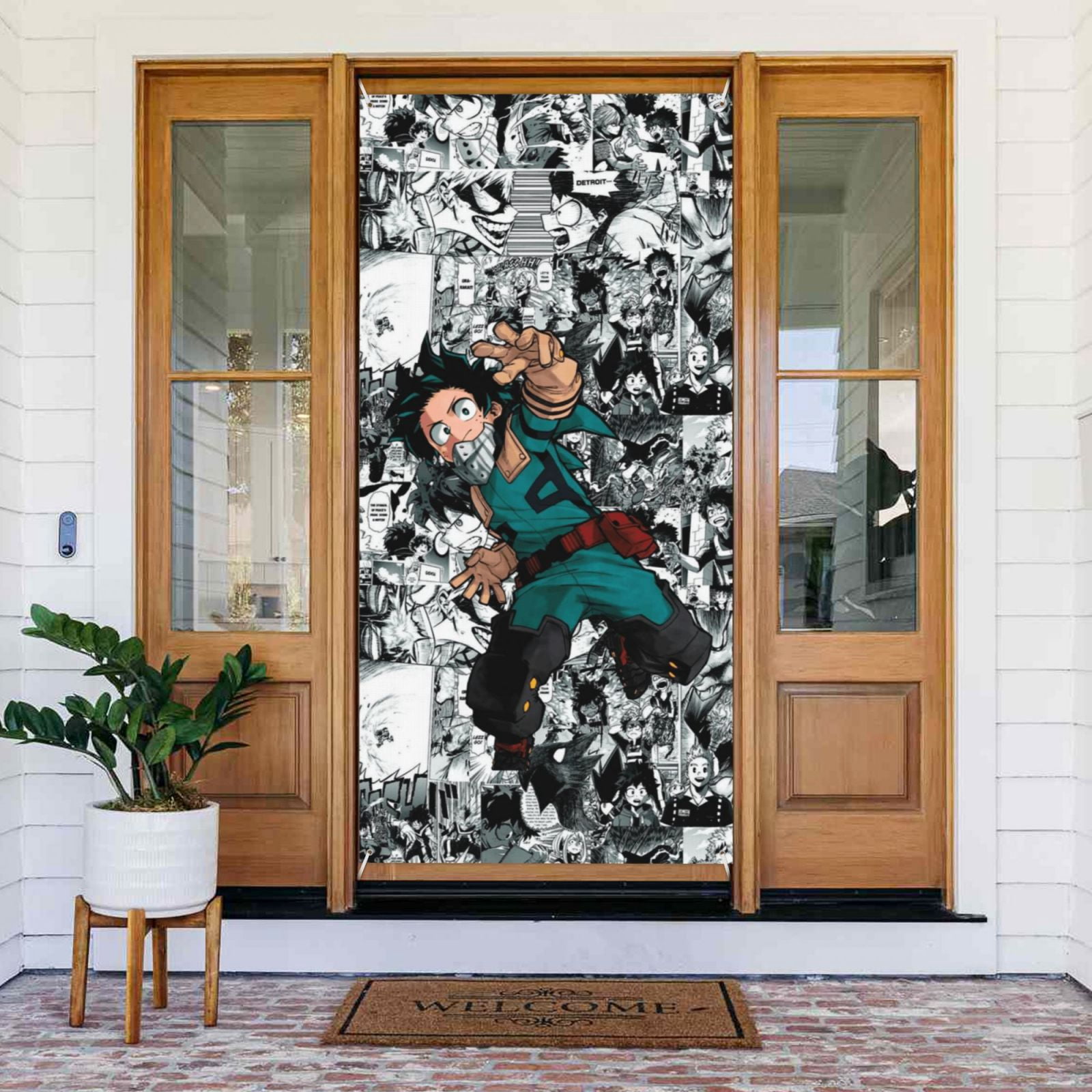 Deku My Hero Academia Izuku Door Cover Decorated Banner Tapestry Home ...