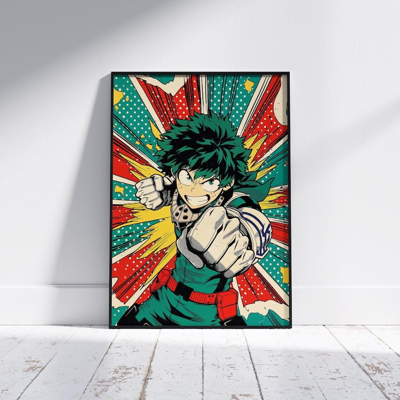 Deku, Izuku Midoriya, My Hero Academia, Comic Book Style Poster ...