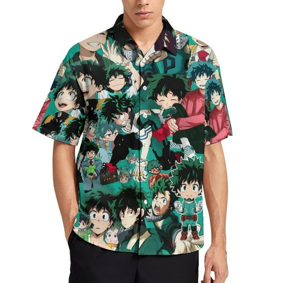 Deku Izuku Midoriya My Hero Academia Men's Button-Down Shirts Daily ...