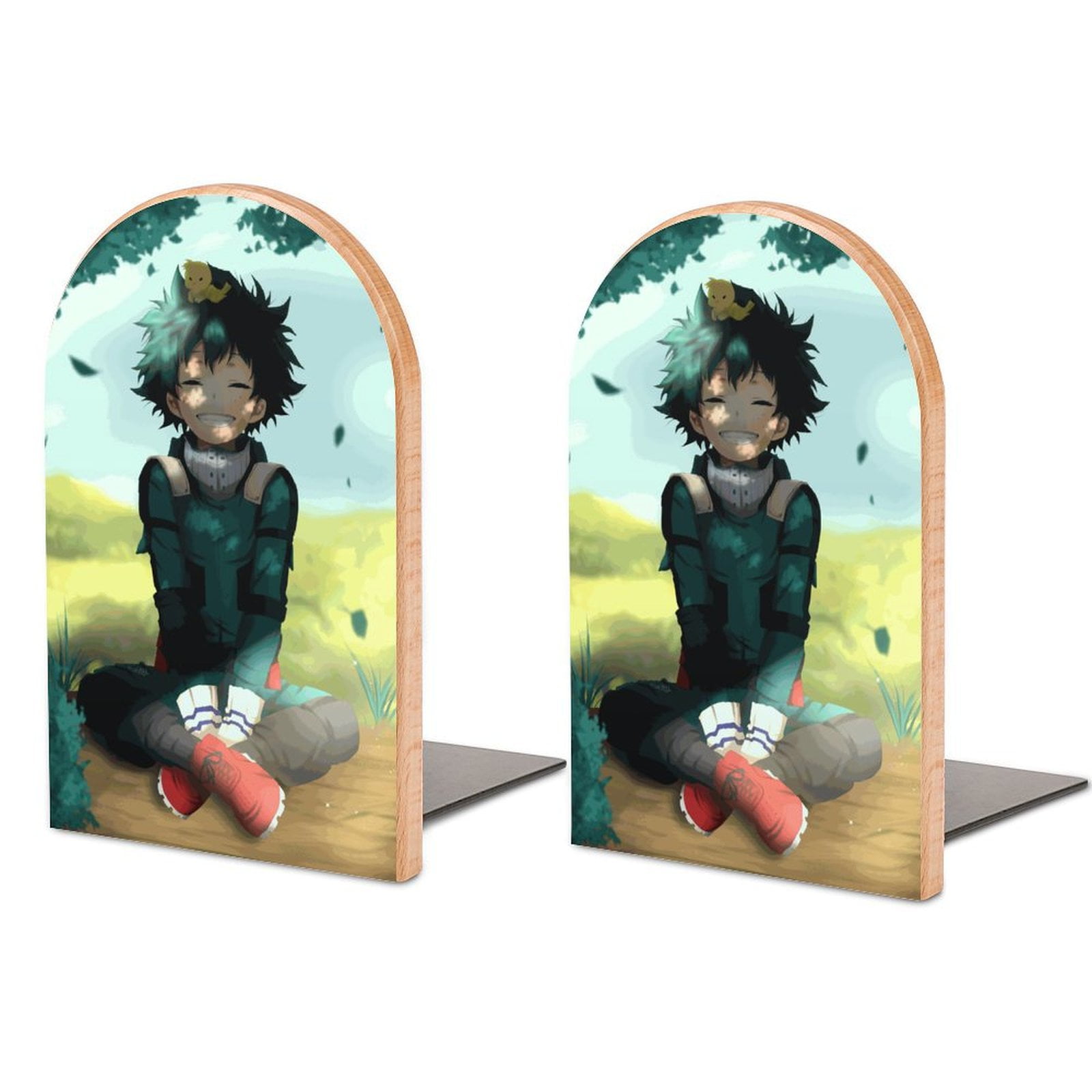 Deku Izuku My Hero Academia Bookends Wood Book Divider Decor Shelves ...