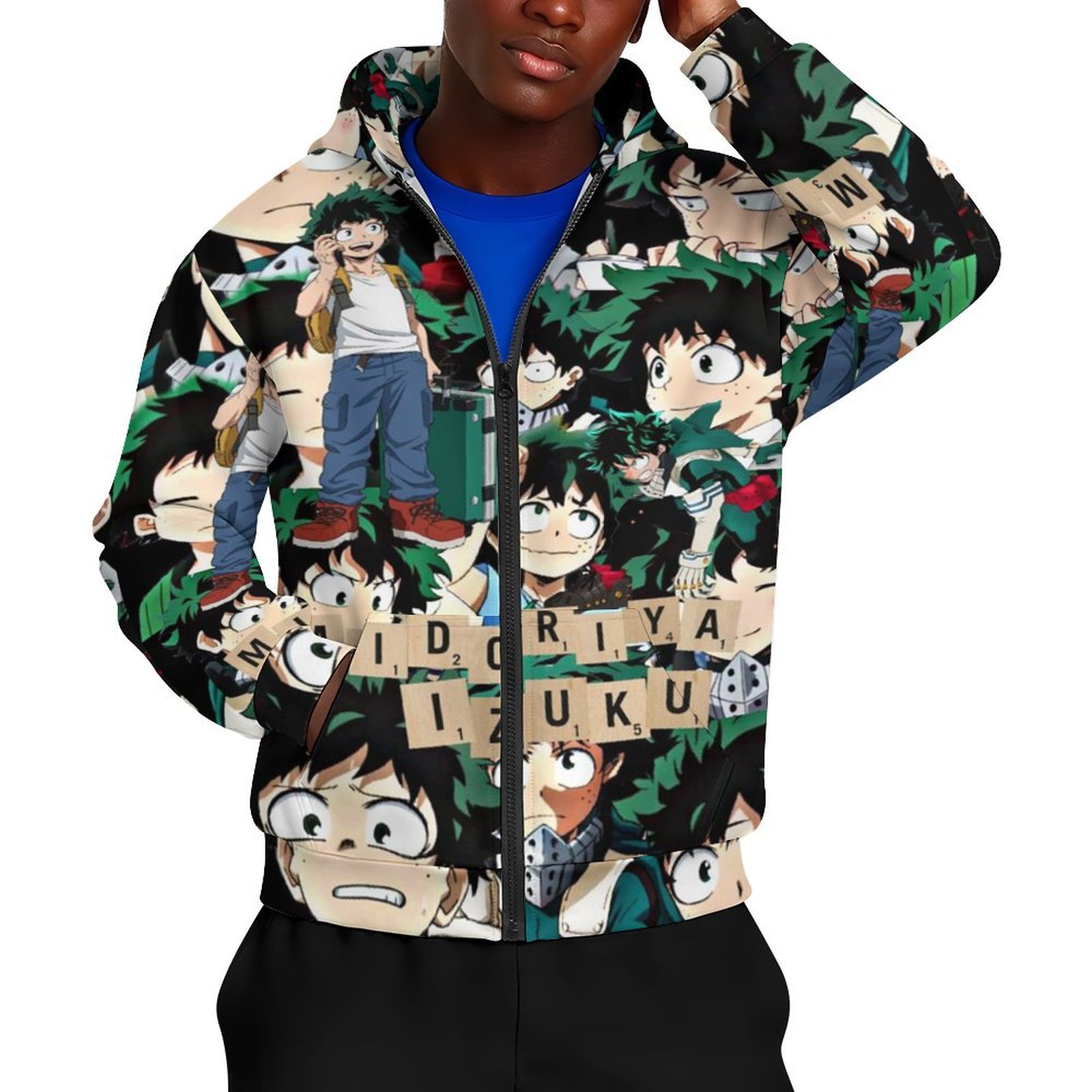 Deku Izuku My Hero Academia Teen Sweatshirts Zipper Hoodies Jacket Coat ...
