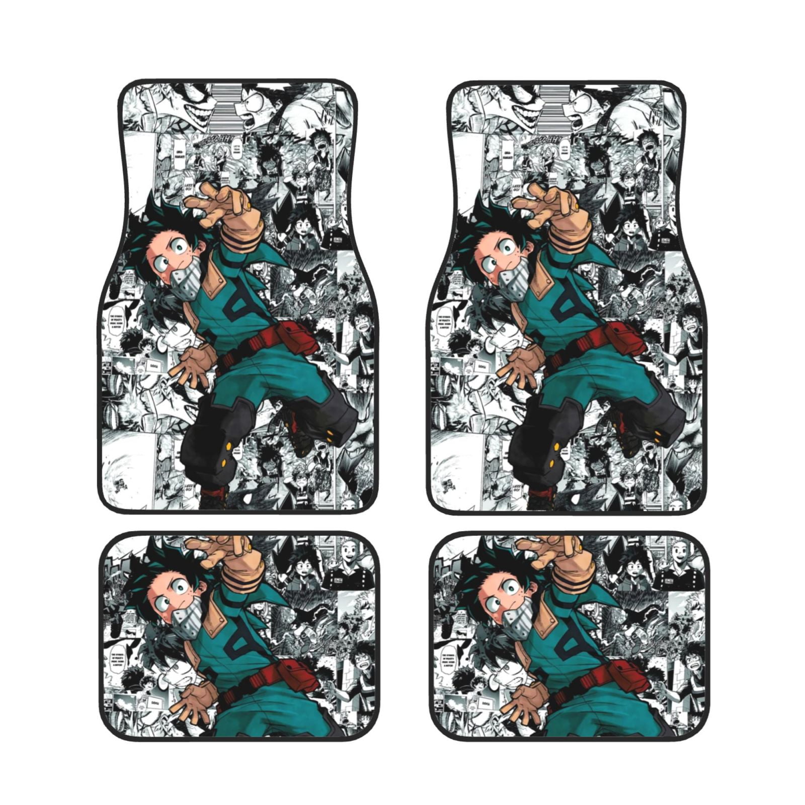 Deku My Hero Academia Izuku Car Floor Mats 4-Piece Full Set Front Rear ...